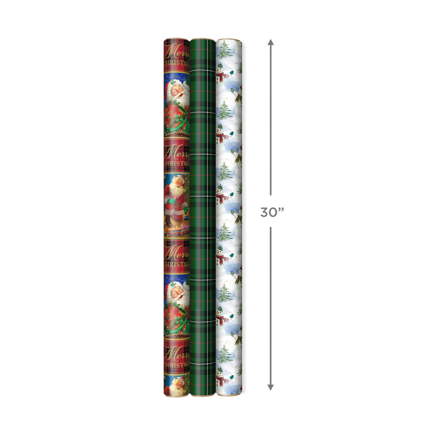 Christmas Classics 3-Pack Reversible Wrapping Paper Assortment, 120 sq ...