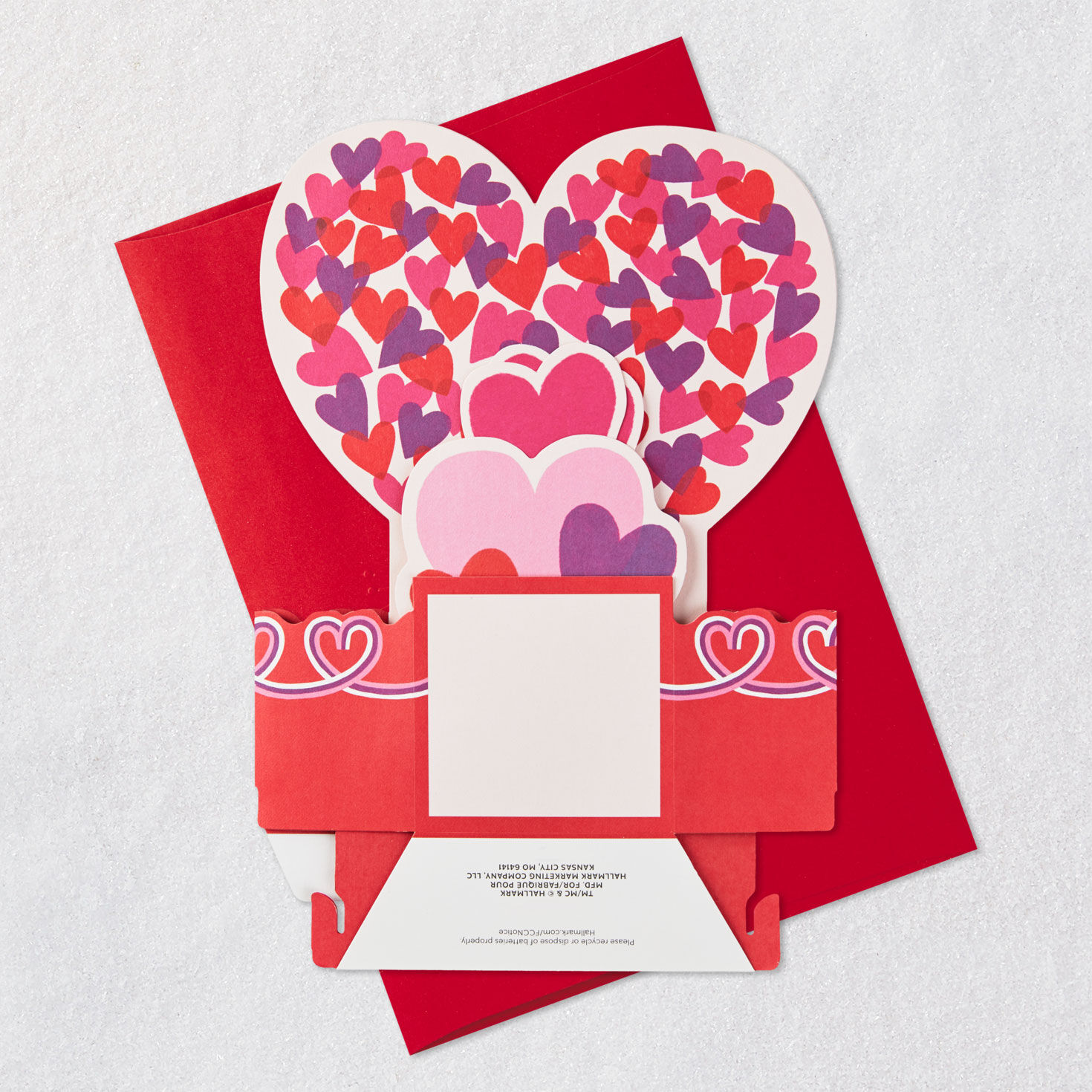 Hearts Musical 3D Pop-Up Valentine's Day Card With Light - Greeting ...