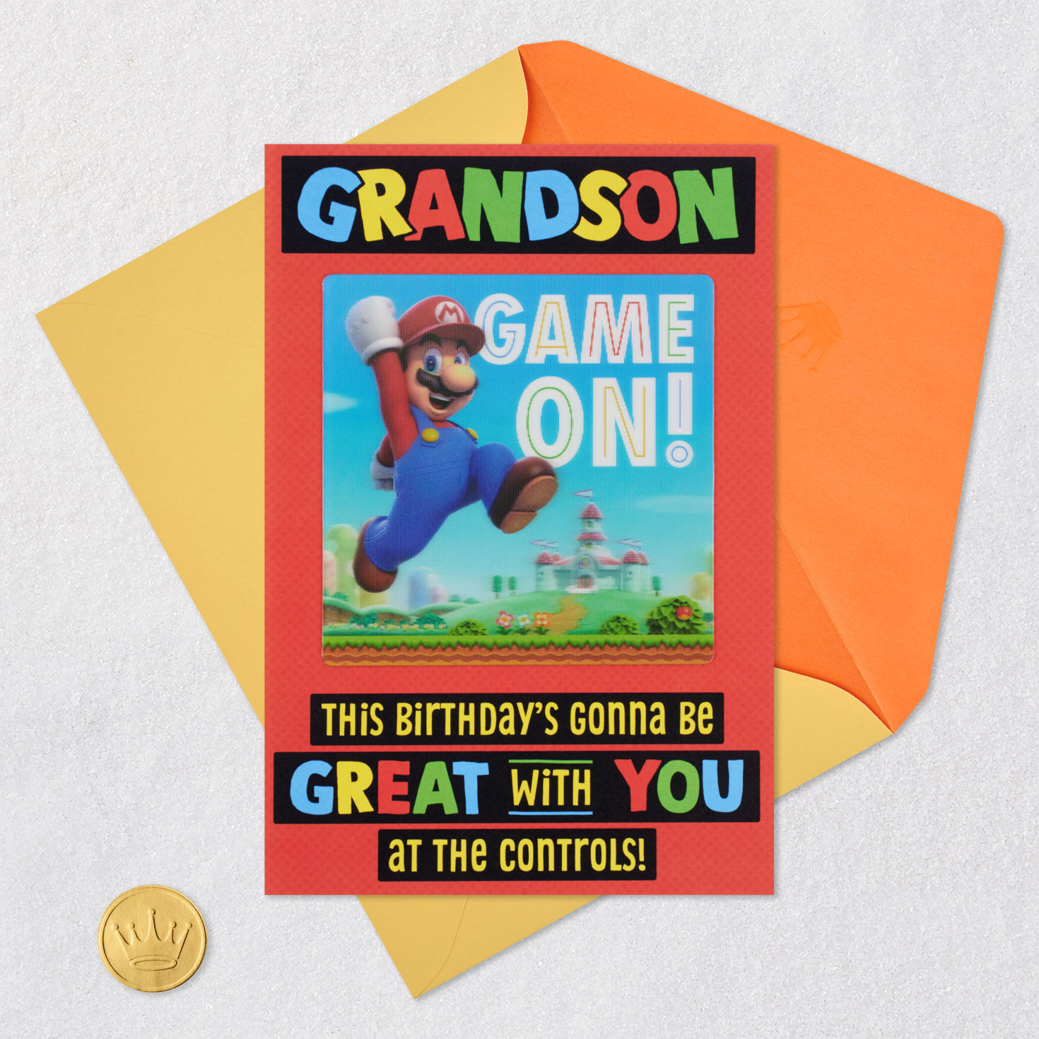Nintendo Super Mario™ Game On! Lenticular Birthday Card for Kids ...