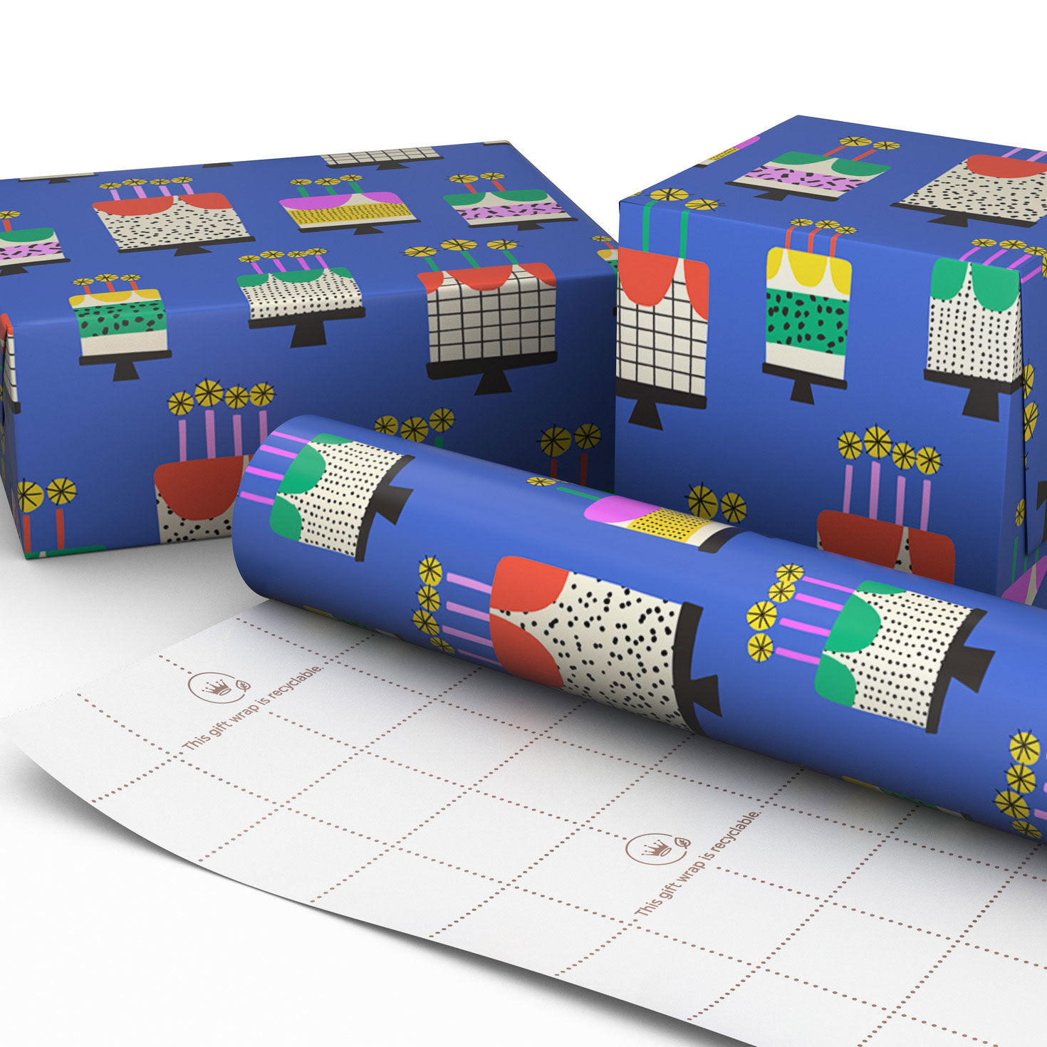 Vanilla-Scented Birthday Cakes Wrapping Paper Roll, 15 sq. ft ...