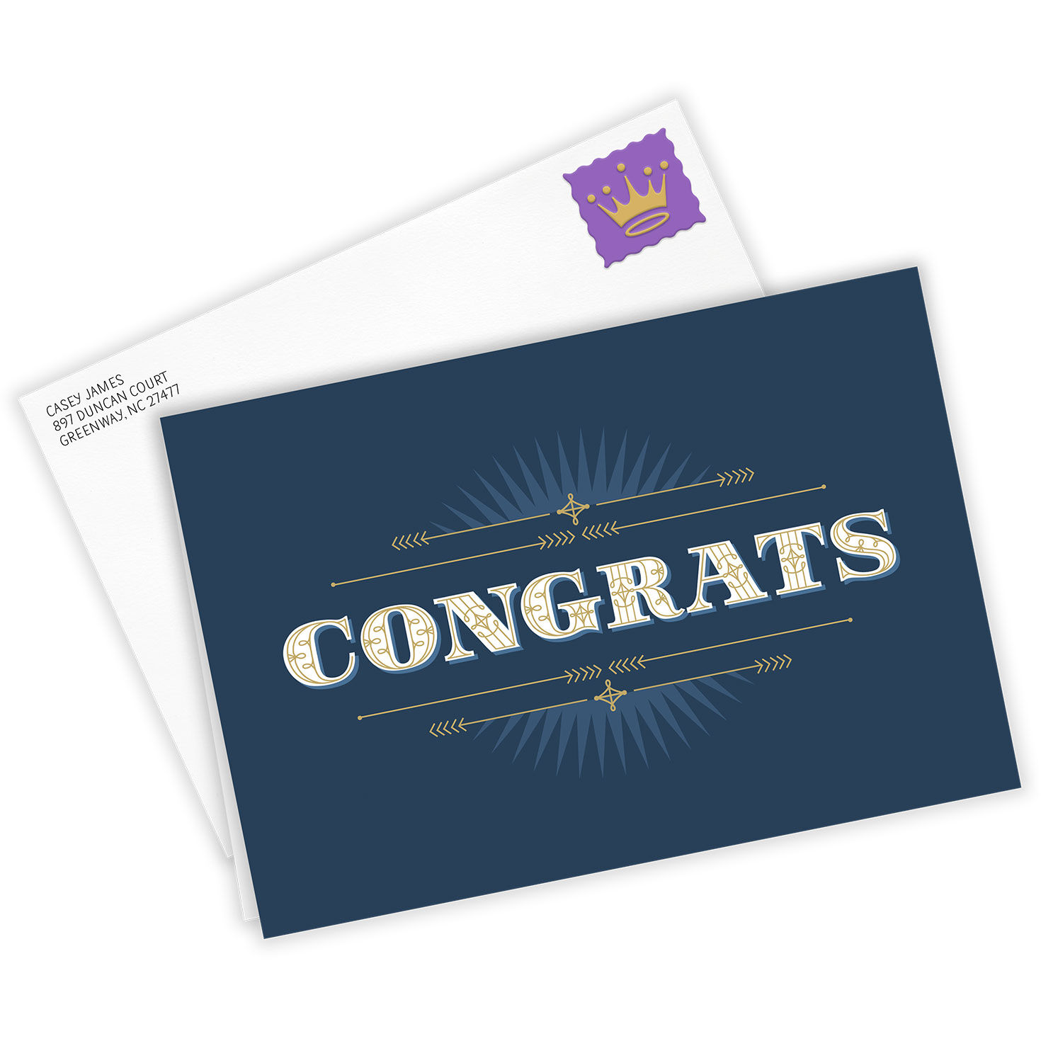 Lettering on Navy Congratulations eCard - Greeting Cards | Hallmark