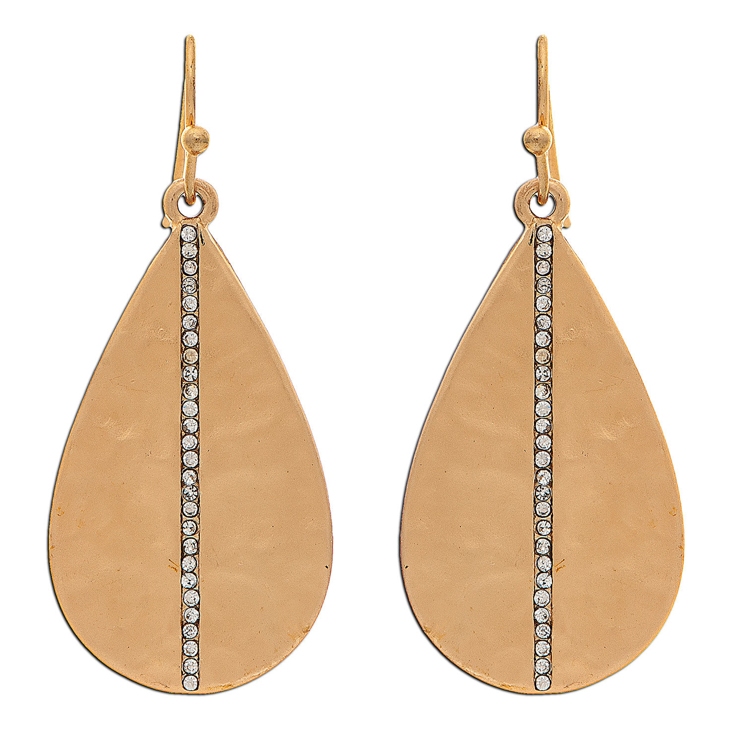 Rain Jewelry Gold Metal Teardrop and Crystal Stripe Earrings - Earrings ...
