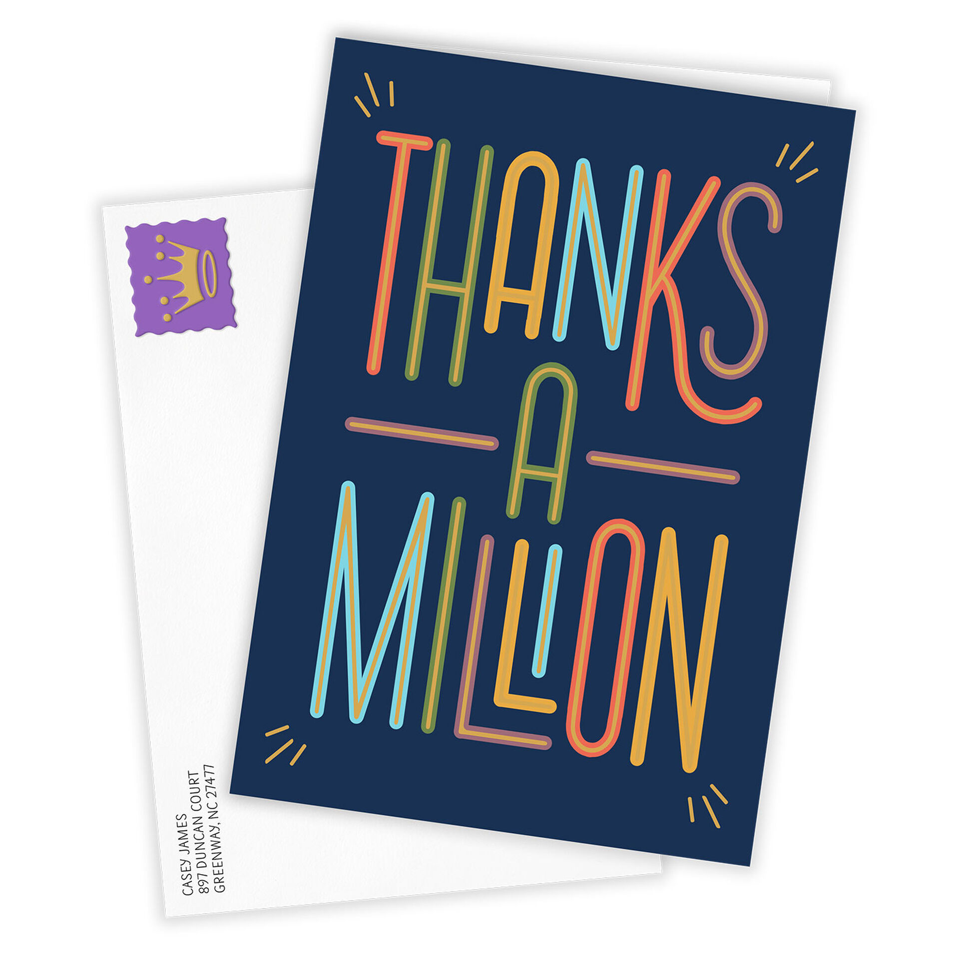 Personalized Thanks a Million Thank-You Photo Card - Greeting Cards ...