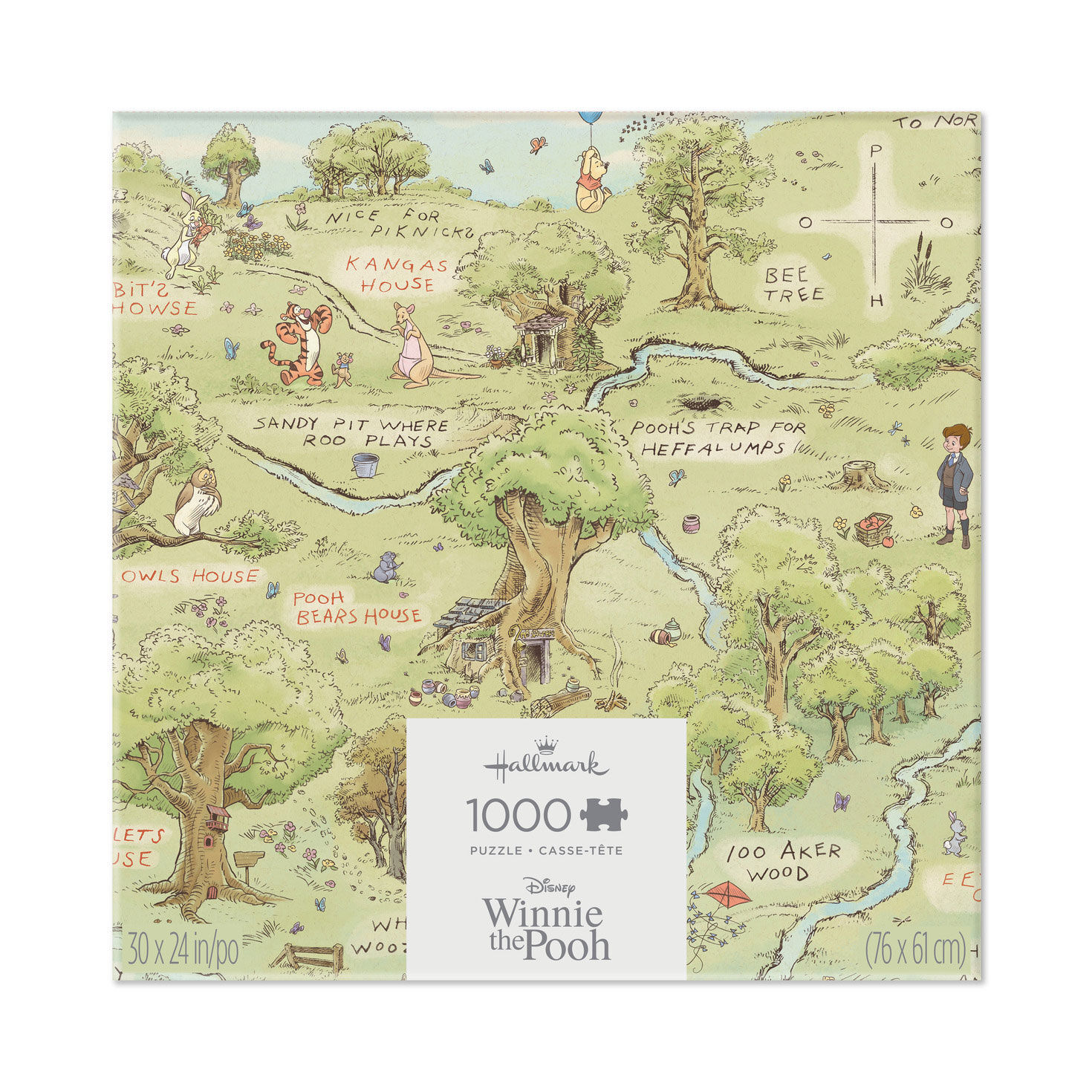 Disney Winnie the Pooh Hundred Acre Wood Map 1000-Piece Puzzle ...