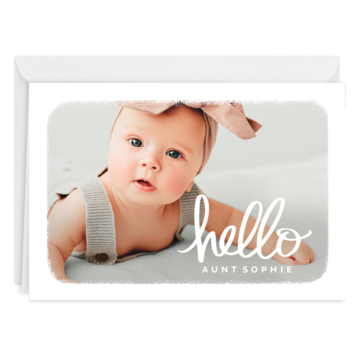 Hello Horizontal Folded Thinking of You Photo Card - Greeting Cards ...