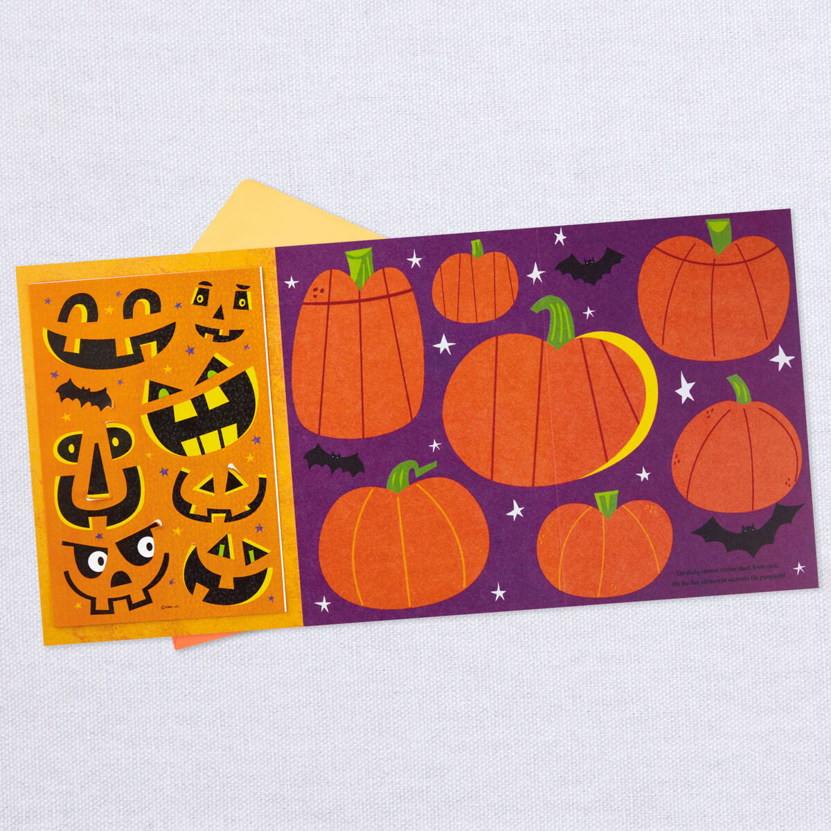 Pumpkin Decorating Activity Halloween Card With Stickers - Greeting ...