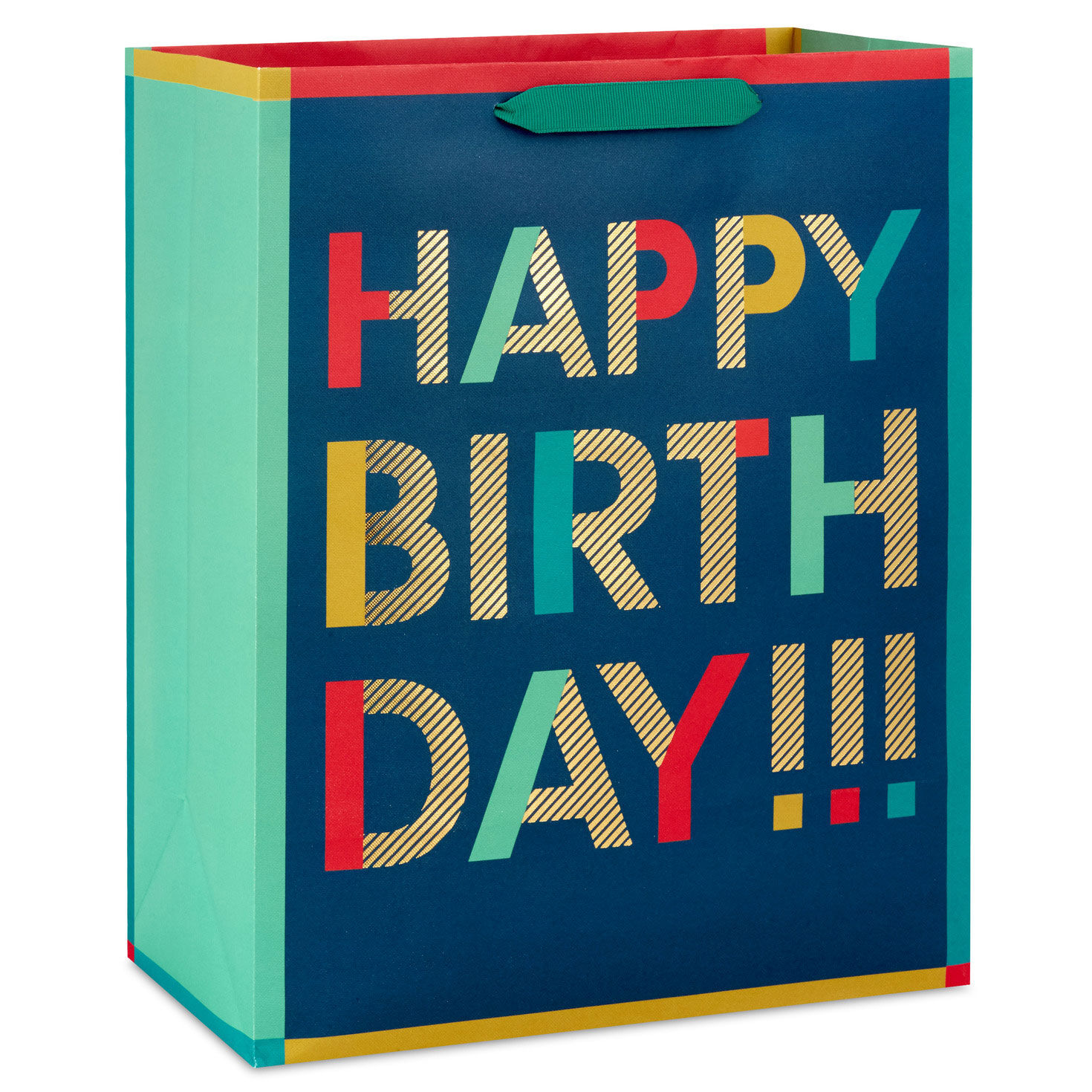 13" Bold Stacked Wishes Large Birthday Gift Bag - Gift Bags | Hallmark