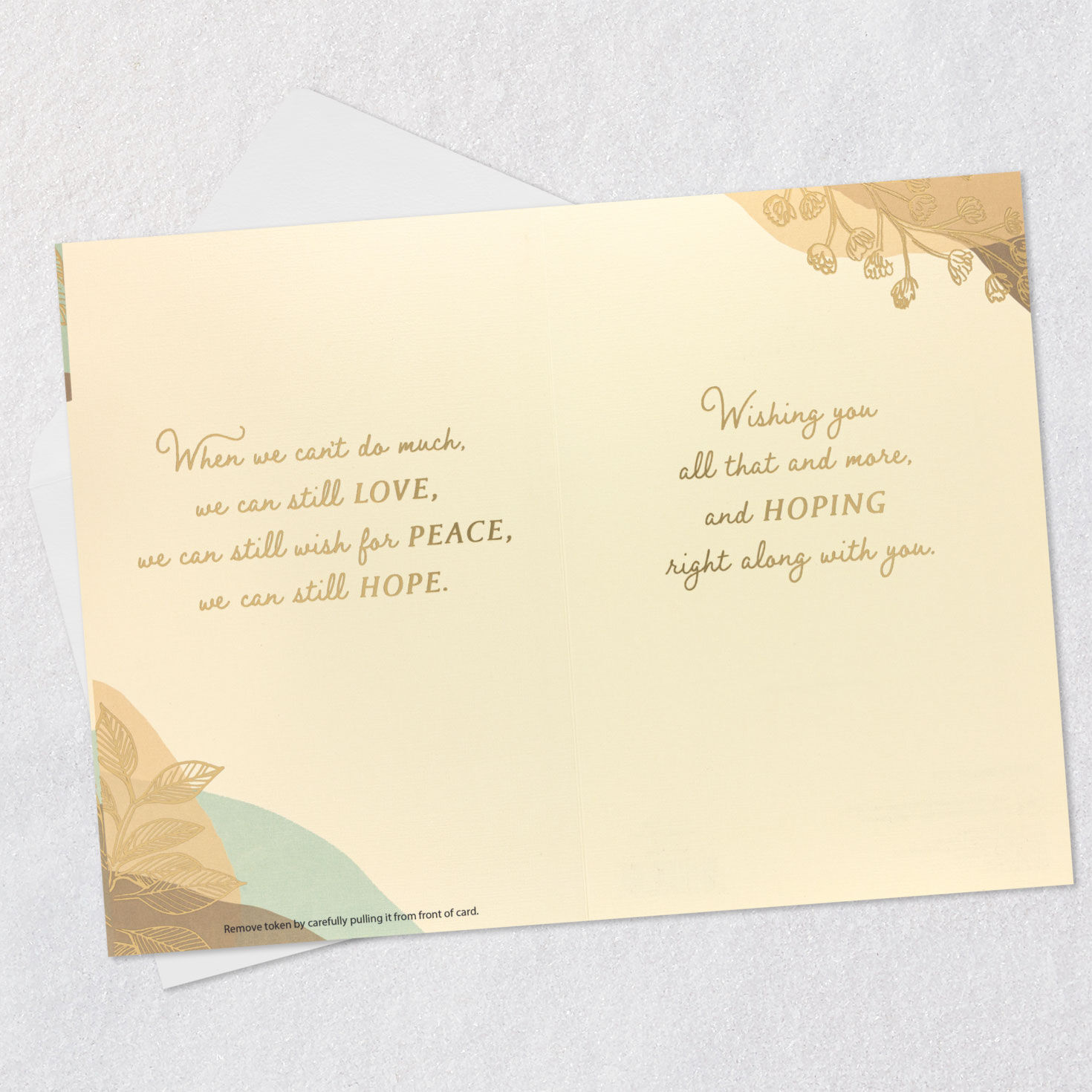 Love, Peace and Hope Encouragement Card With Wooden Token - Greeting ...