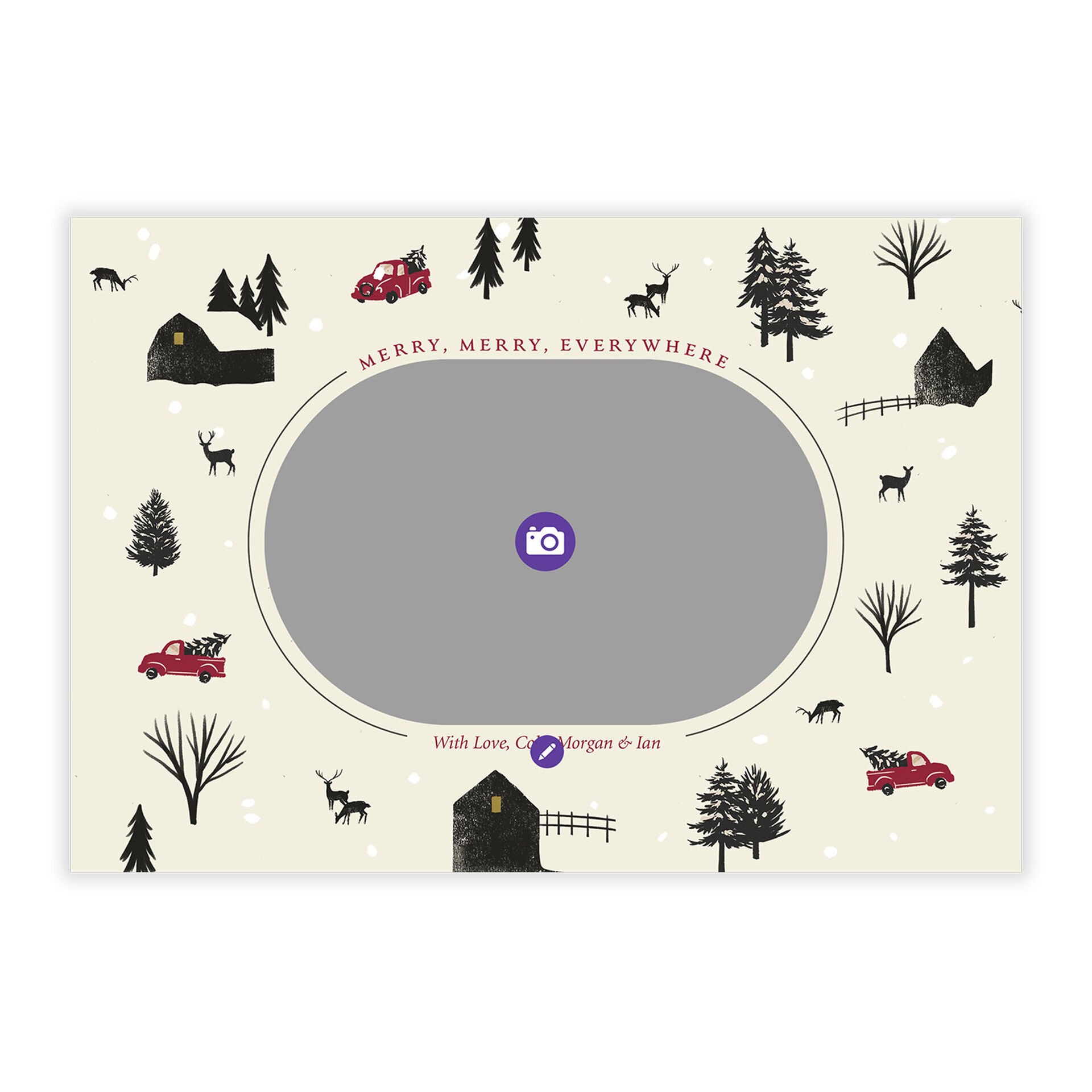 Woodland Farm Truck Flat Christmas Photo Card - Photo Cards - Hallmark