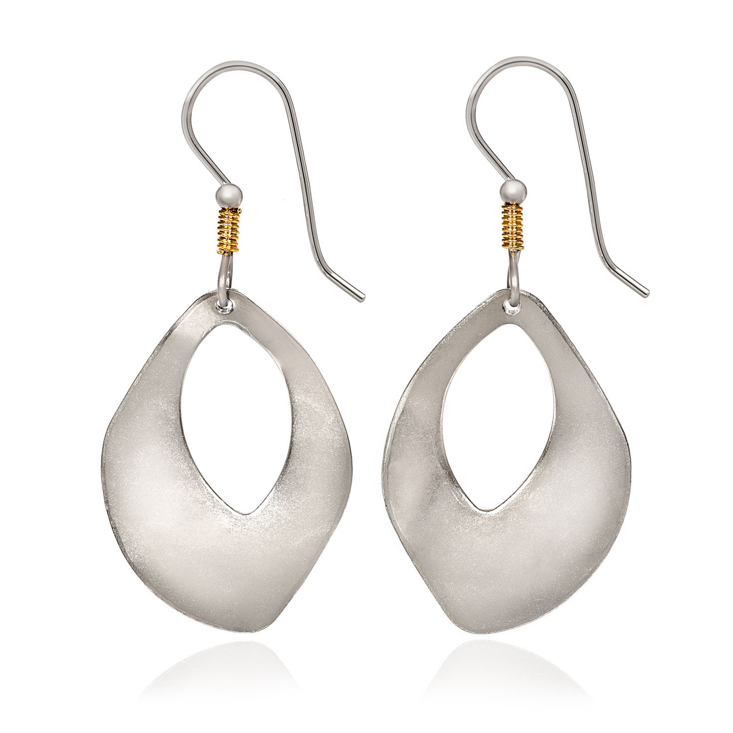 Silver Forest Hammered Silver Metal Open Oval Drop Earrings - Earrings ...