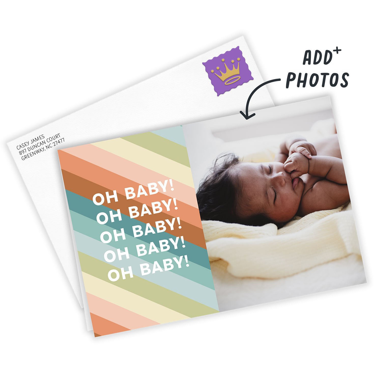 Diagonal Bright Stripes Custom Card - Greeting Cards | Hallmark