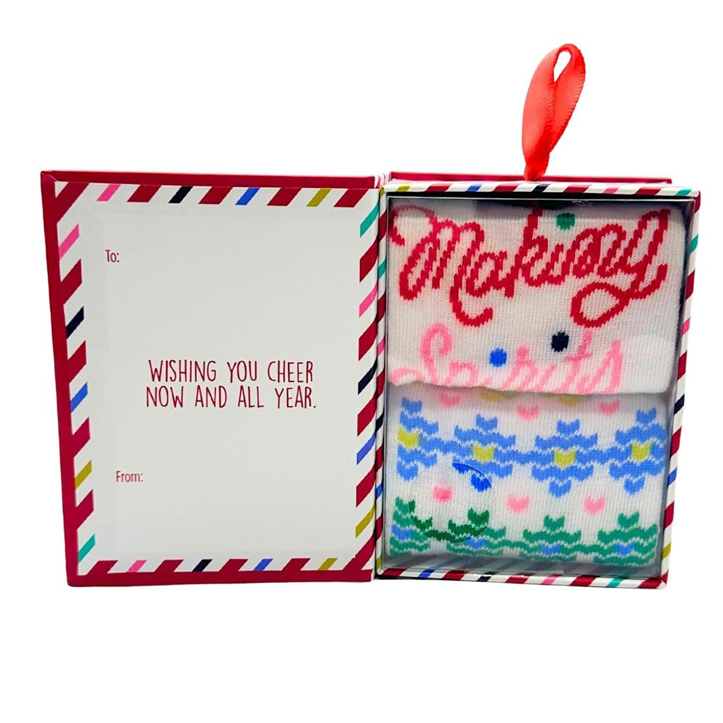 Merry Everything Christmas Crew Socks Gift Set in Greeting Card Box, 2 ...