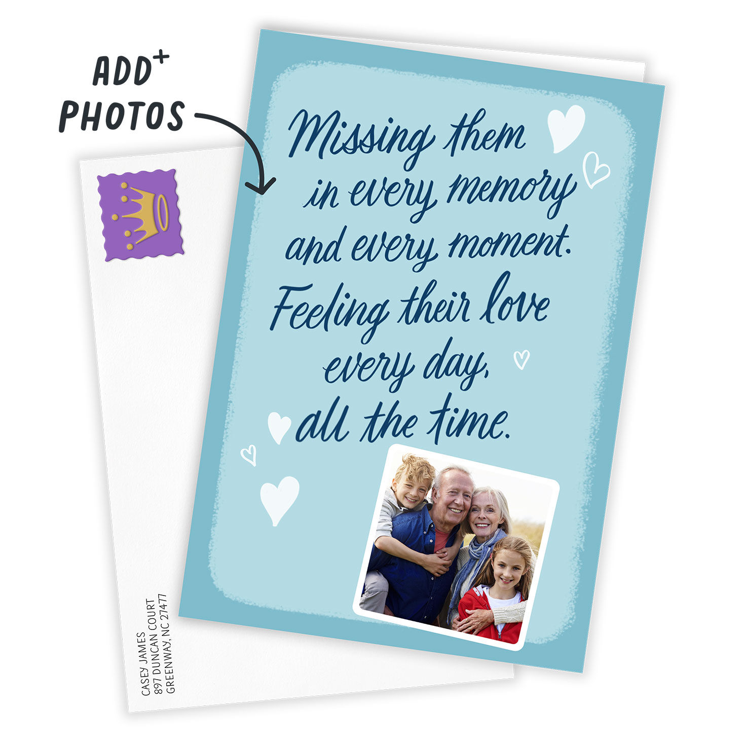 Personalized Remembering Their Love Tribute Photo Card - Greeting Cards ...