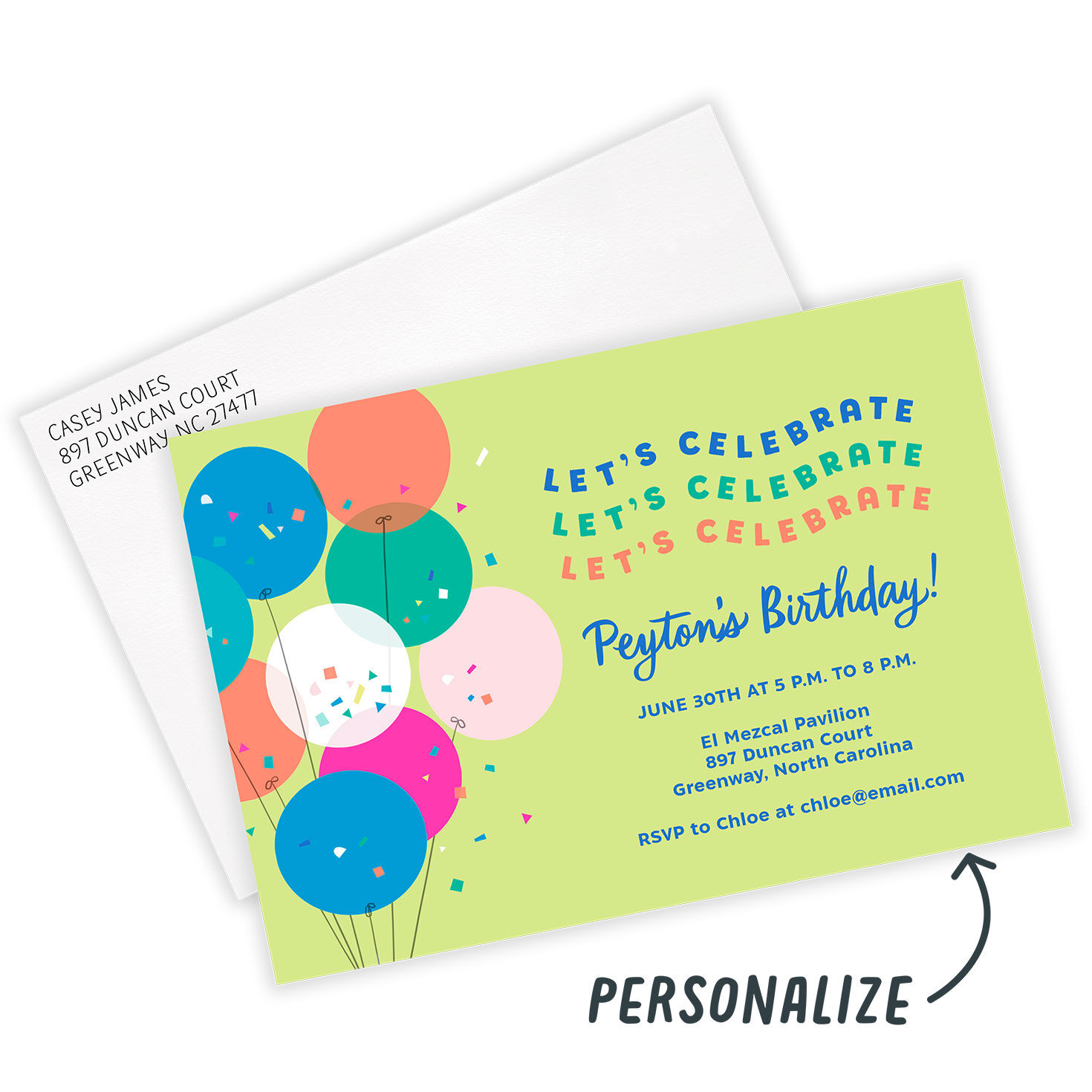 Balloons Let's Celebrate Party Invitation - Invitations | Hallmark