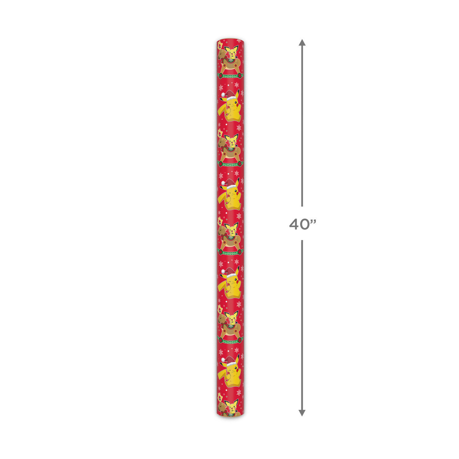 Pokémon Fun on Red Jumbo Christmas Wrapping Paper Roll, 70 sq. ft ...