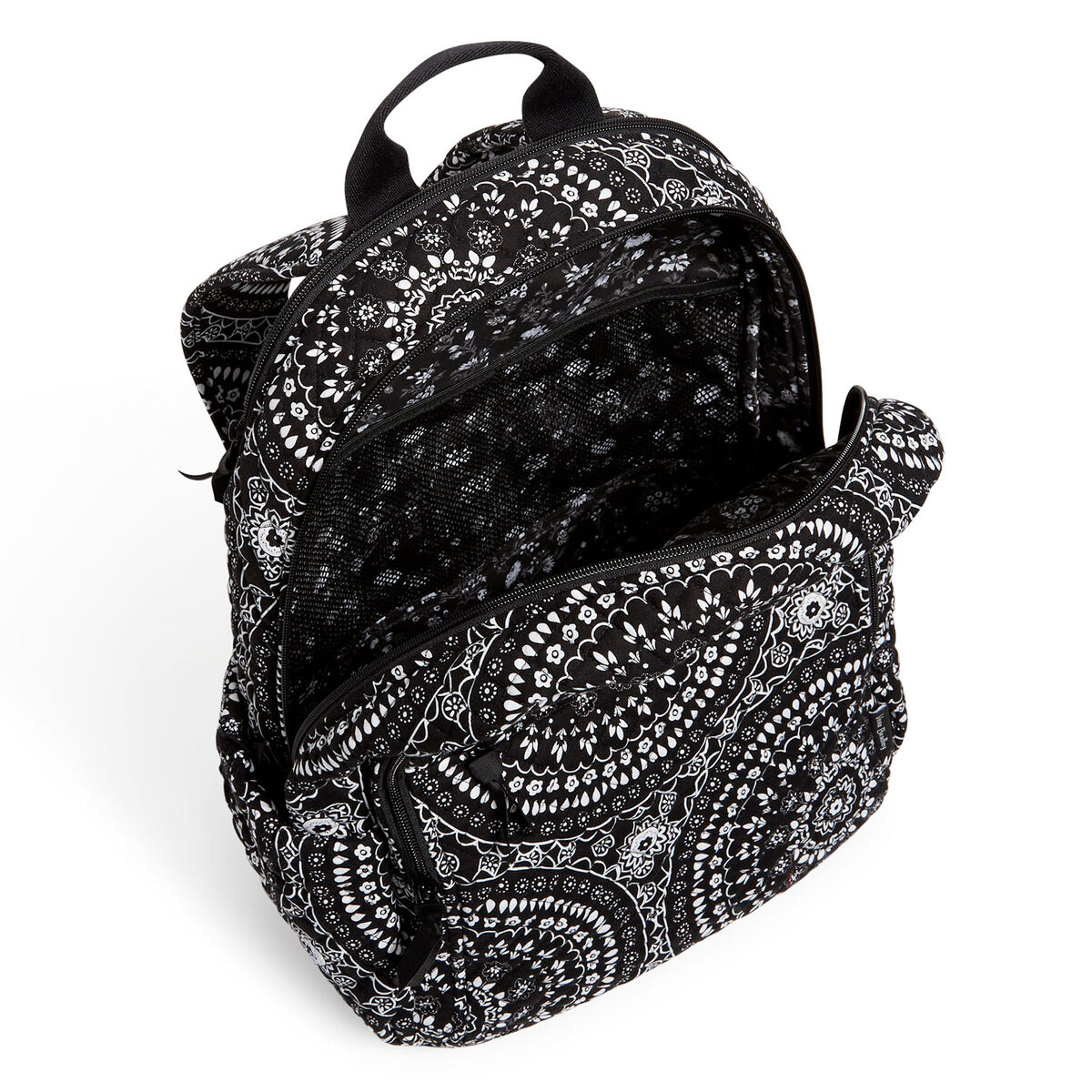 Vera Bradley Campus Backpack In Black Bandana Medallion Handbags