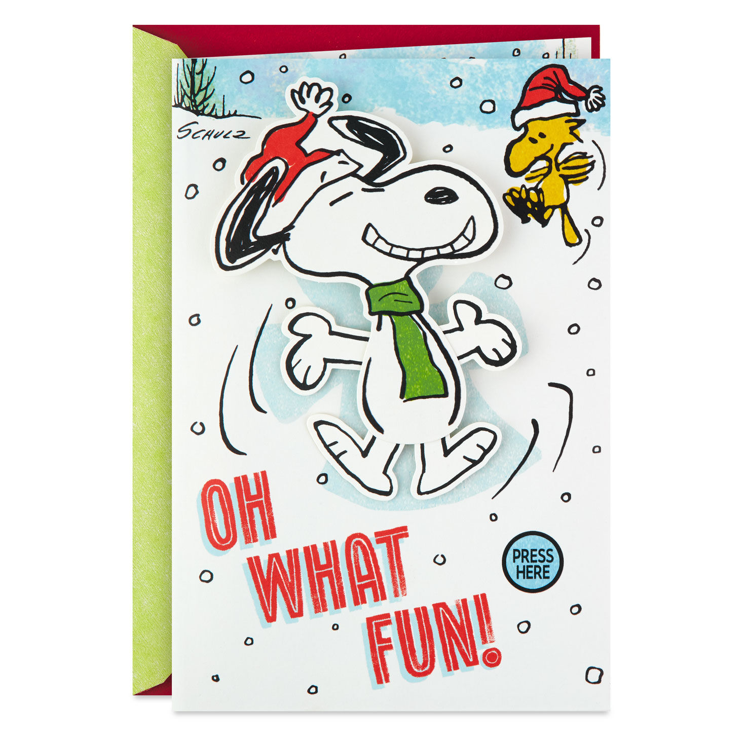 Peanuts® Snoopy Snow Angel Musical Christmas Card With Motion ...