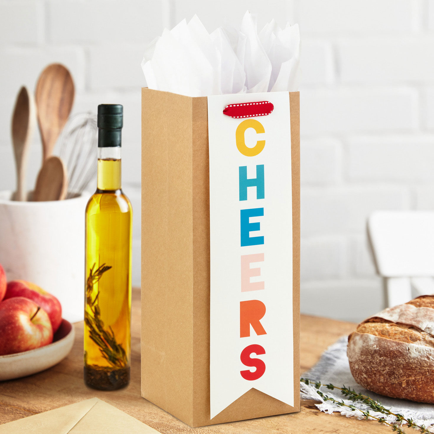 14" Cheers Banner Large Bottle Gift Bag - Gift Bags | Hallmark