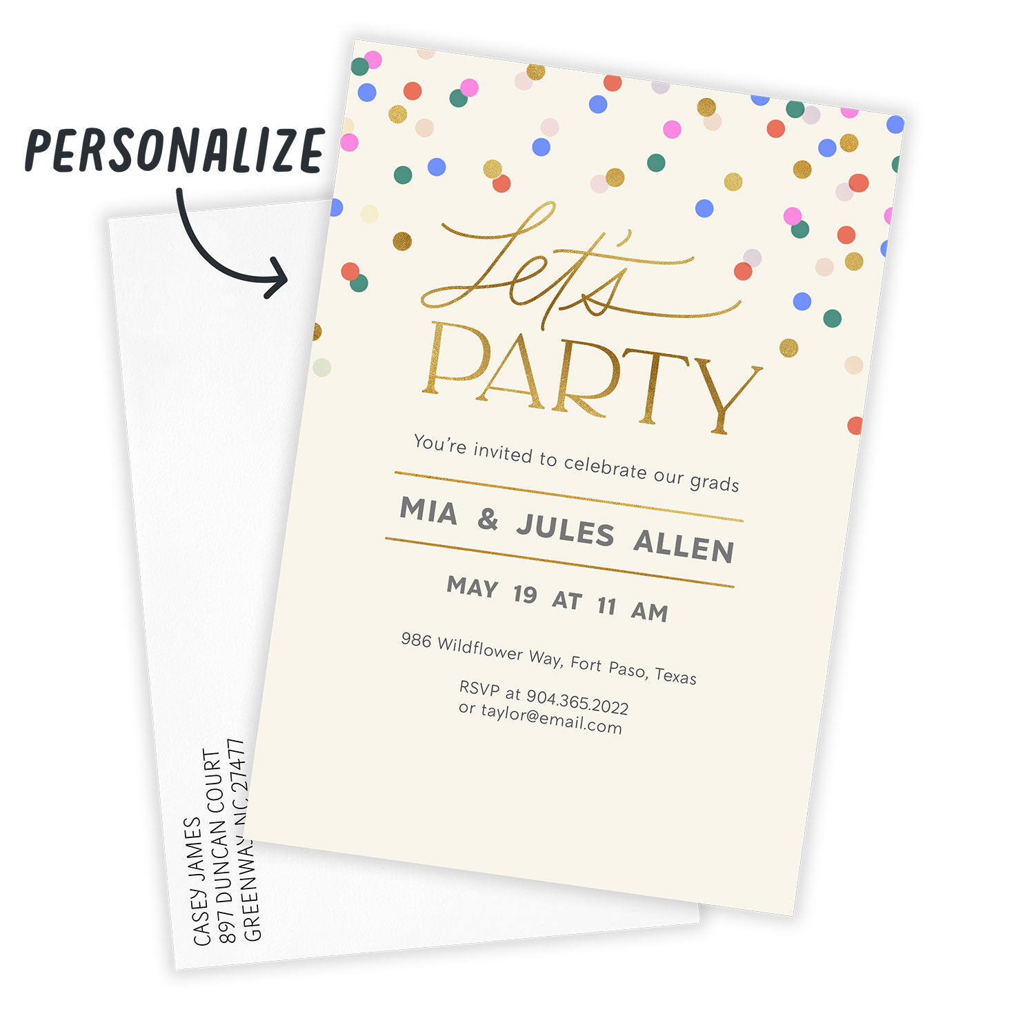 Gold and Confetti Graduation Invitation - Invitations | Hallmark