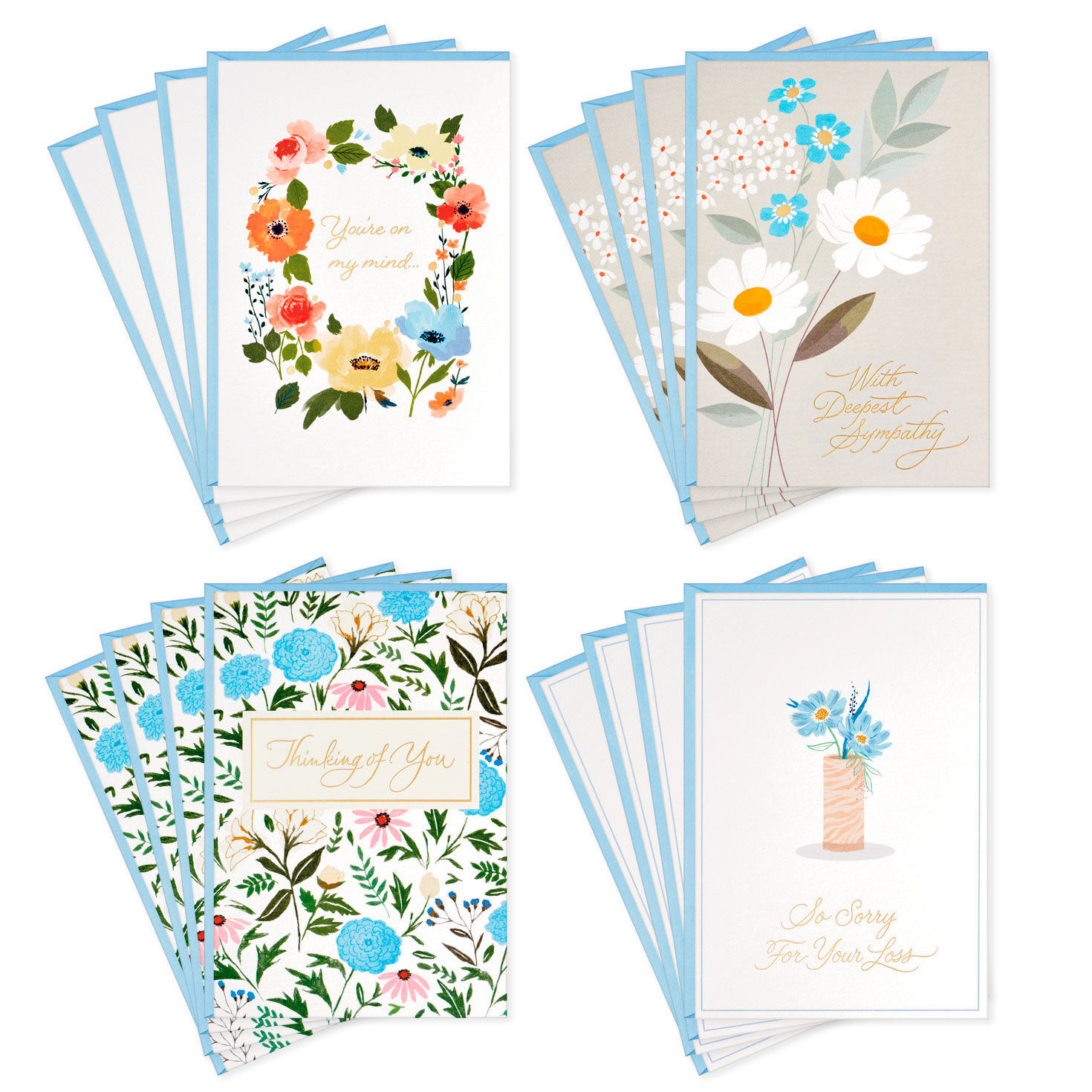 Peaceful Flowers Boxed Sympathy Cards Assortment, Pack of 16 - Boxed ...