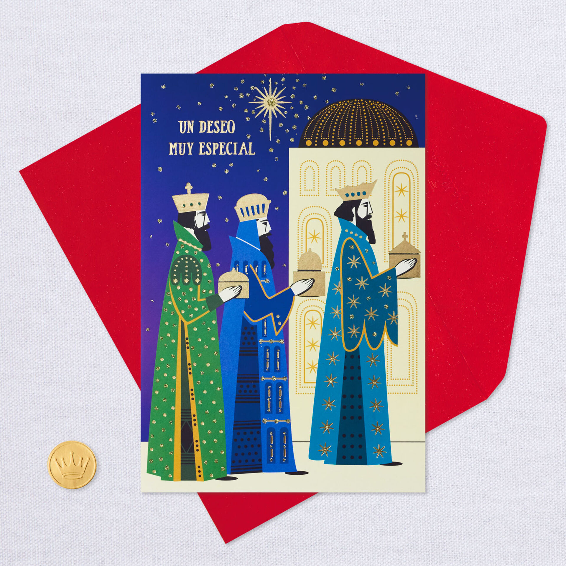 Three Wise Men With Gifts Spanish-Language Epiphany Card - Greeting ...