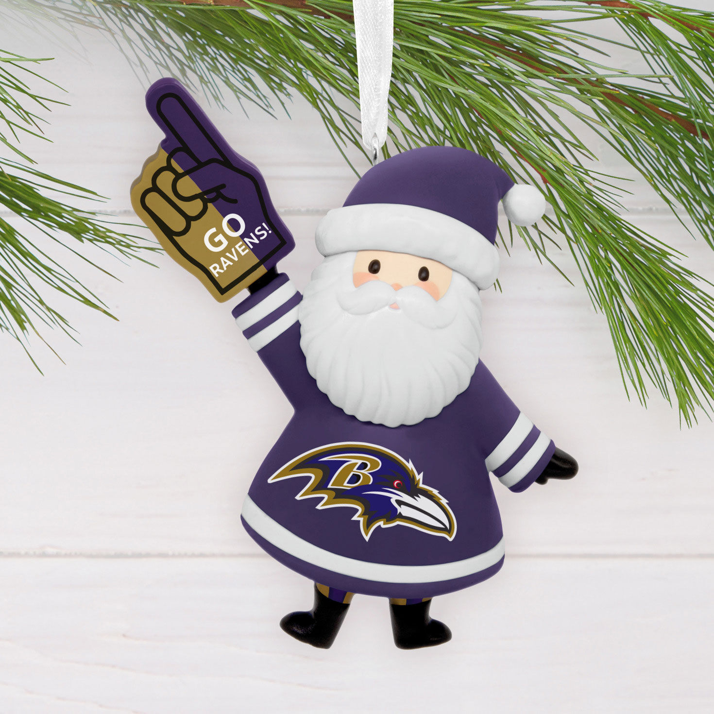 NFL Baltimore Ravens Santa Fan Hallmark Ornament - Hallmark Ornaments ...
