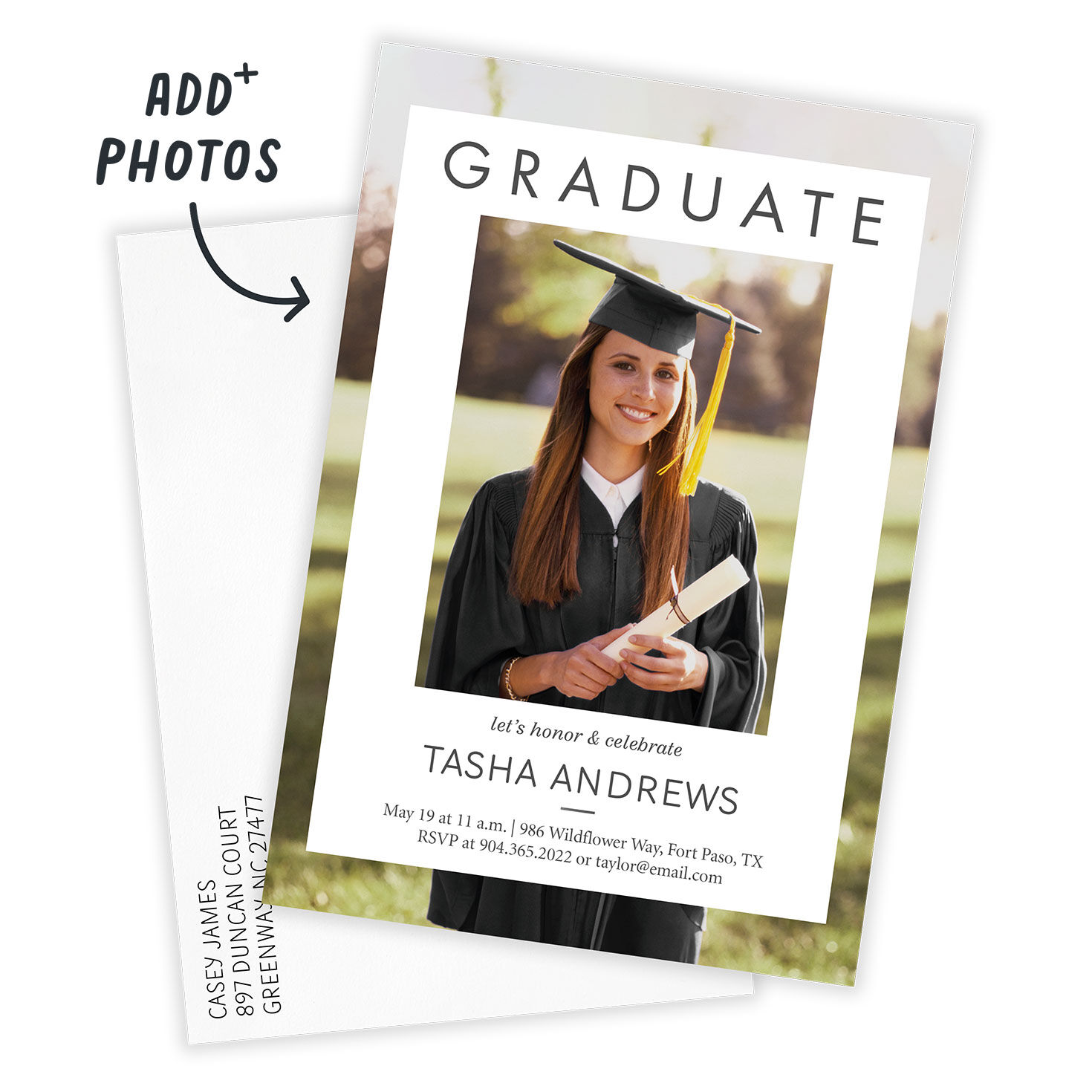 Graduate Spotlight White Frame Graduation Invitation - Invitations ...