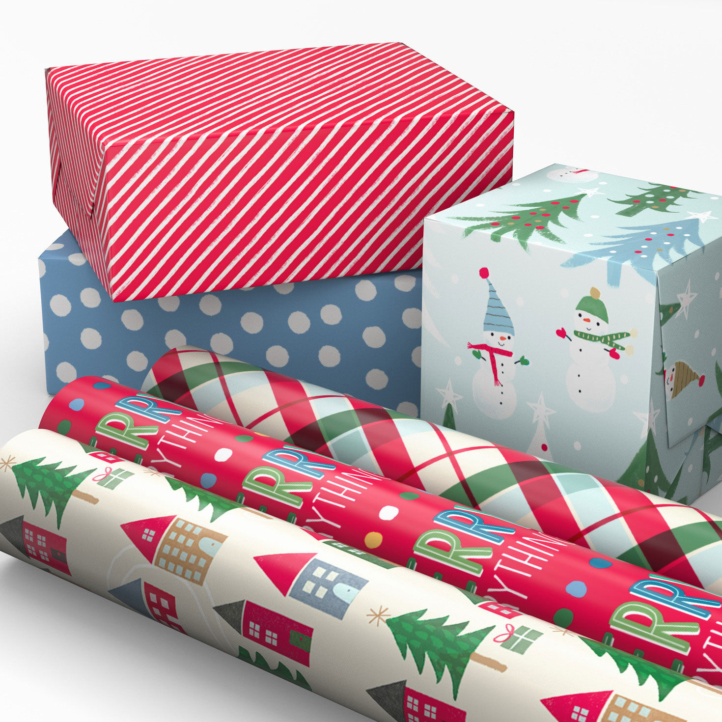 Colorful Christmas 6-Pack Wrapping Paper, 180 sq. ft. - Wrapping Paper ...
