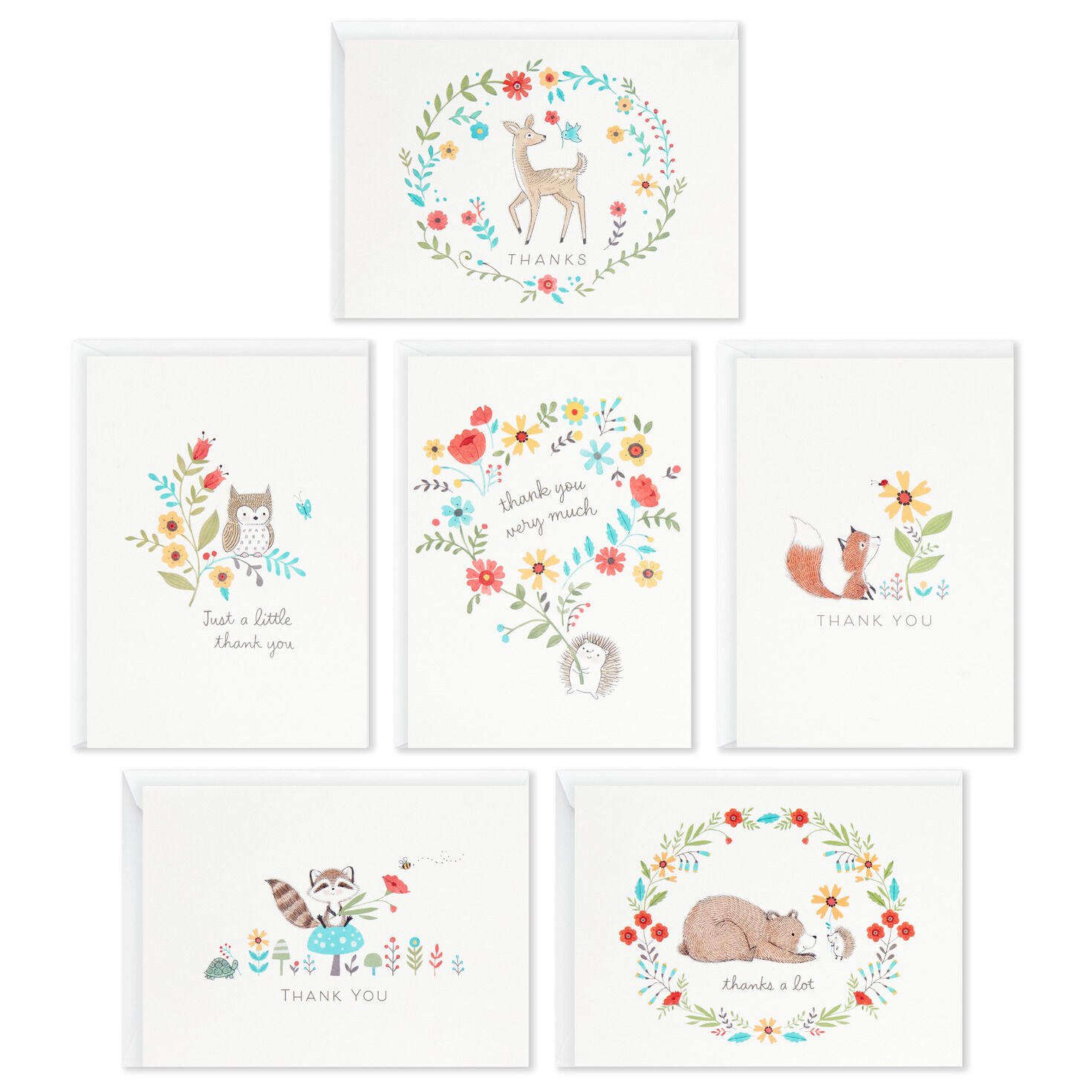 Woodland Animals Assorted Blank Thank-You Notes, Box of 48 - Note Cards ...