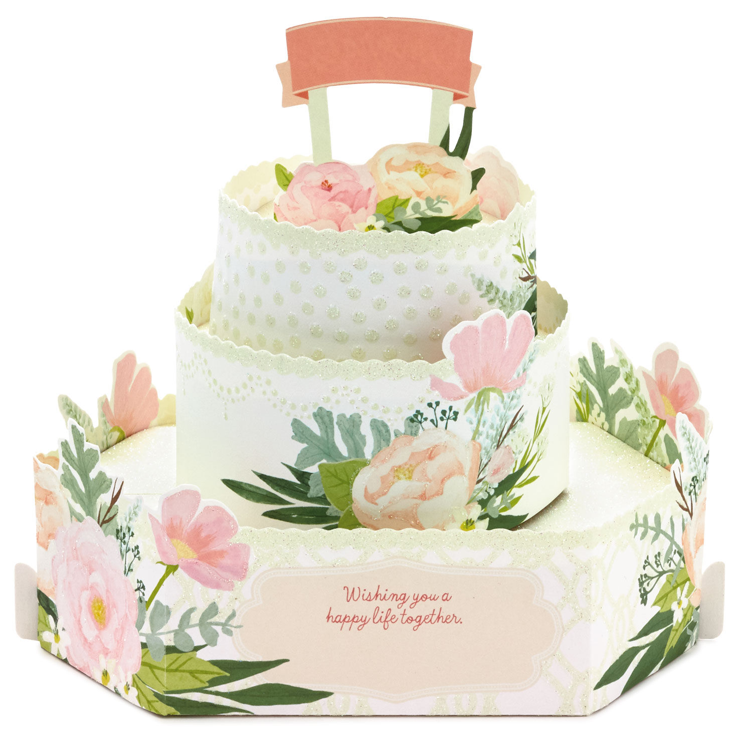 Congrats Three-Tiered Cake 3D Pop-Up Wedding Card - Greeting Cards ...
