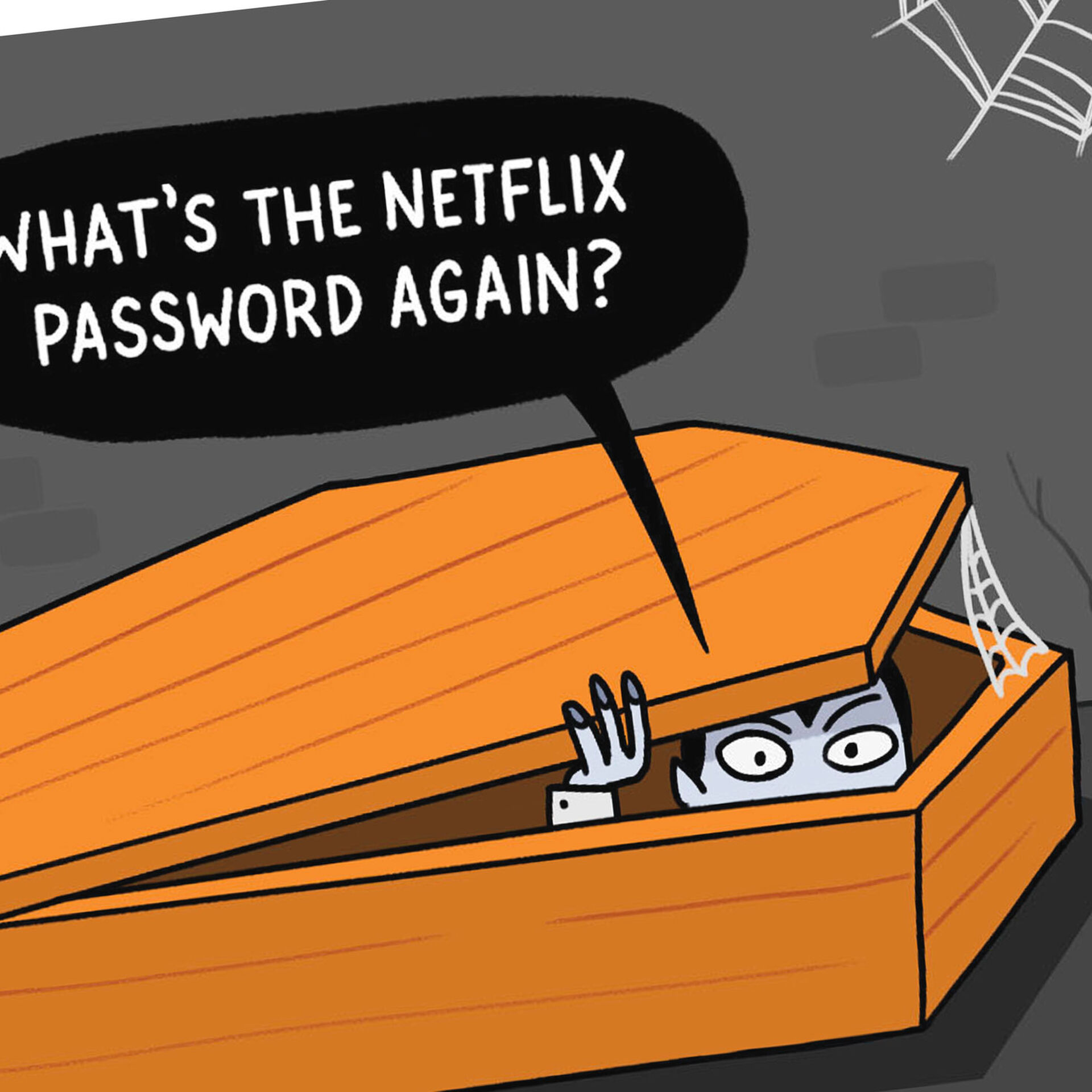 Vampire in Coffin Funny Halloween Card - Greeting Cards - Hallmark