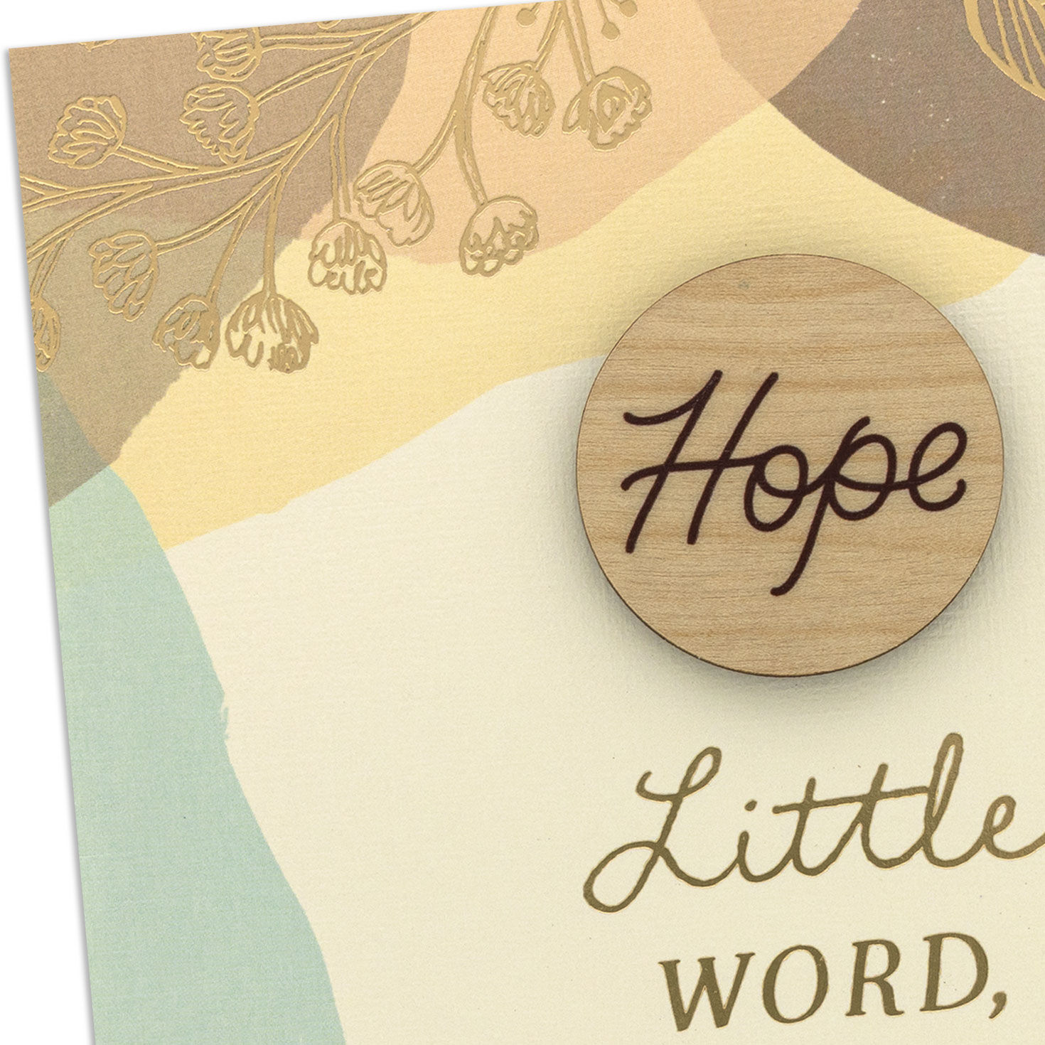 Love, Peace and Hope Encouragement Card With Wooden Token - Greeting ...