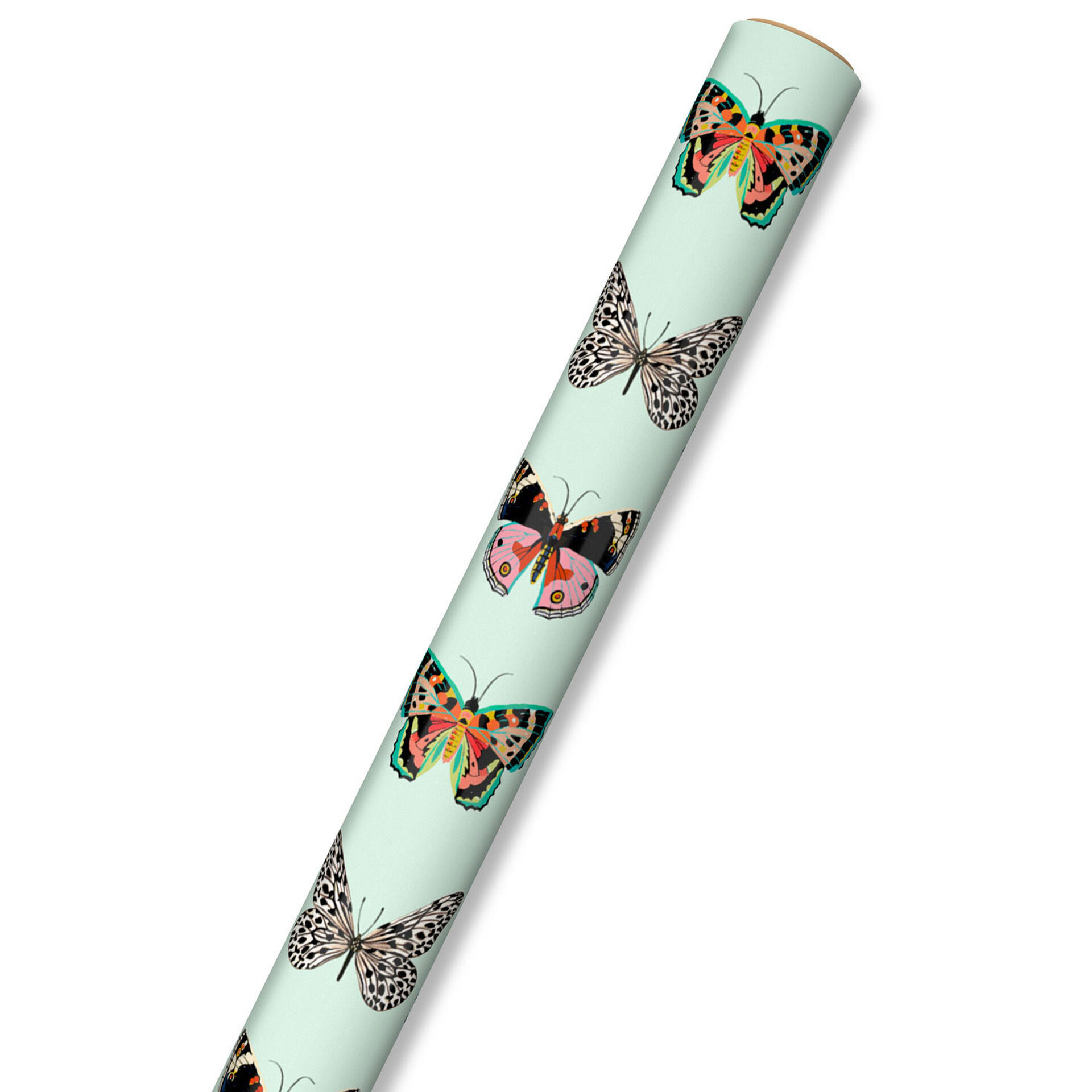 Butterflies on Mint Wrapping Paper, 20 sq. ft. - Wrapping Paper - Hallmark
