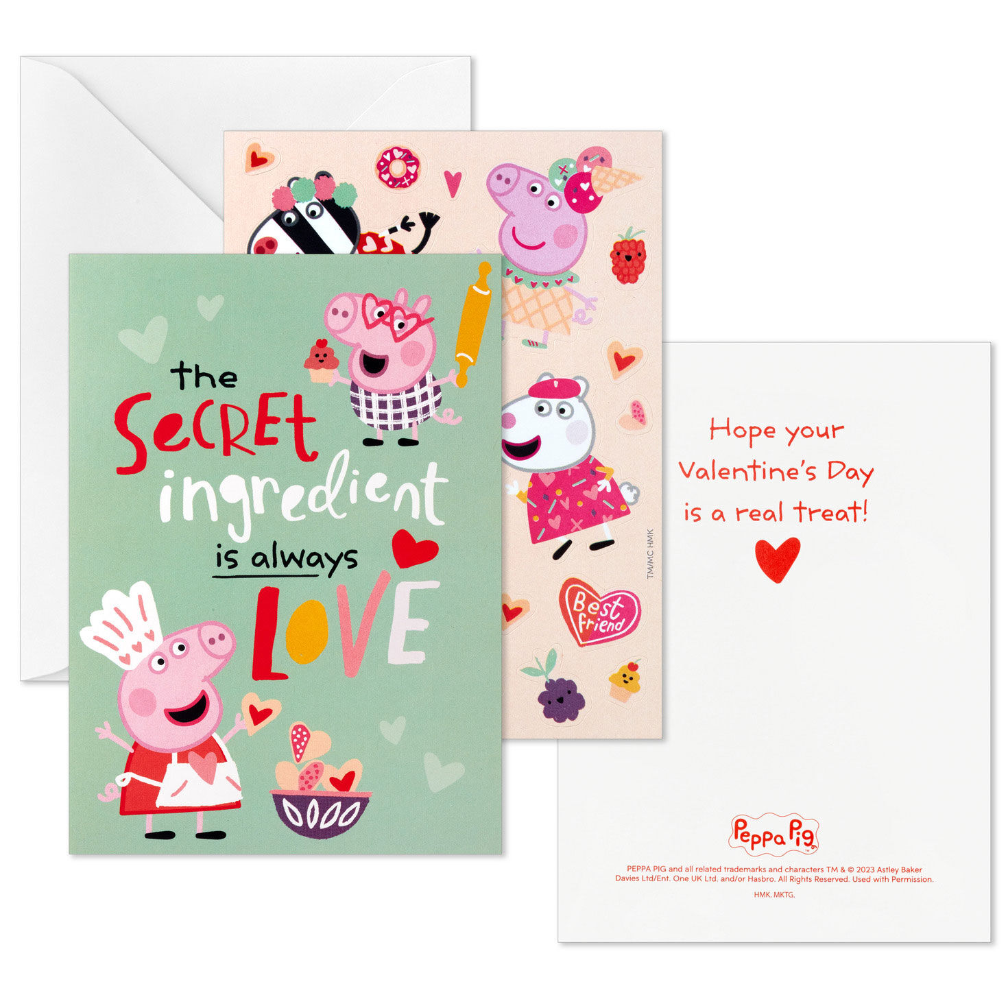 Peppa Pig Kids Assorted Valentines With Stickers, Pack of 24 - Boxed ...