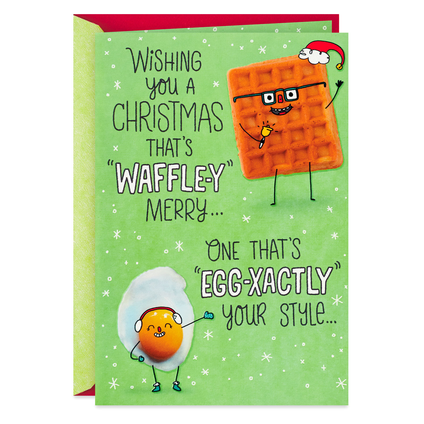 Waffle-y Merry Food Puns Funny Christmas Card - Greeting Cards | Hallmark