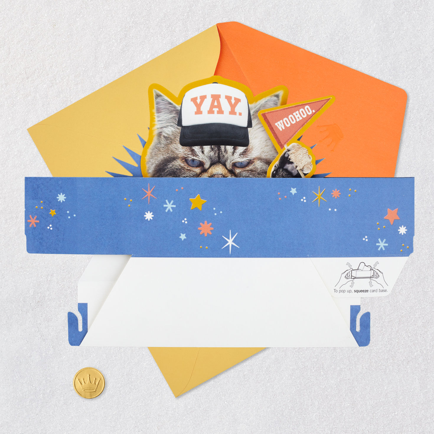 Kevin the Cat So Excited Funny 3D Pop-Up Card - Greeting Cards | Hallmark