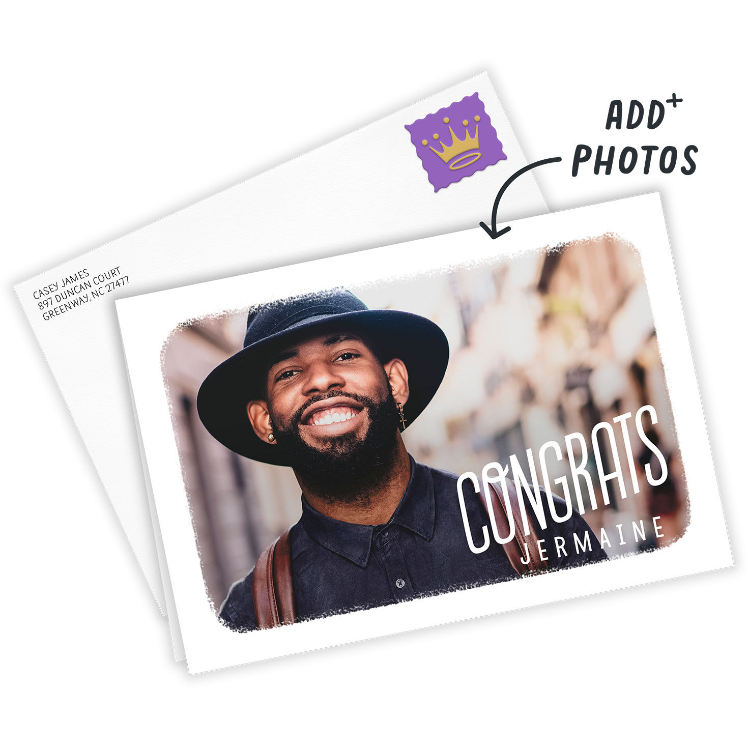 White Frame Horizontal Custom Congratulations Card - Greeting Cards ...