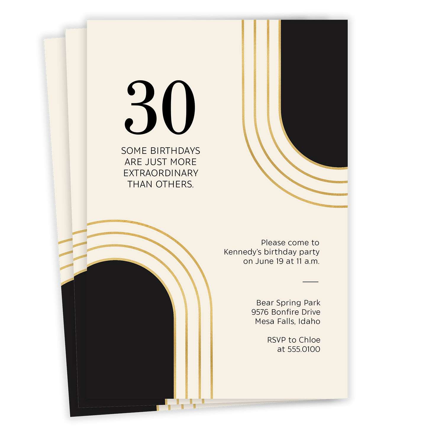 Gold and Black Arches Milestone Party Invitation - Invitations | Hallmark