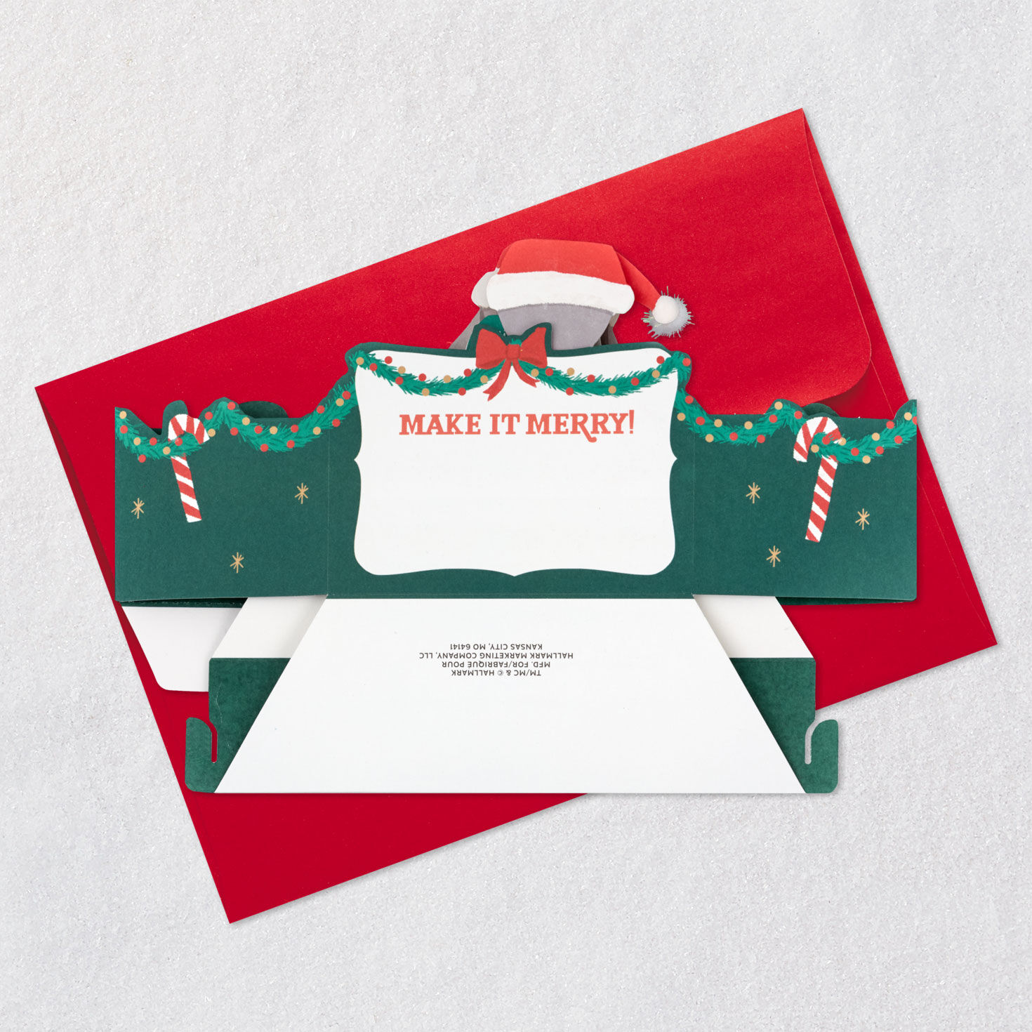 Make It Merry Santa Puppy Dog Musical 3D Pop-Up Christmas Card With ...