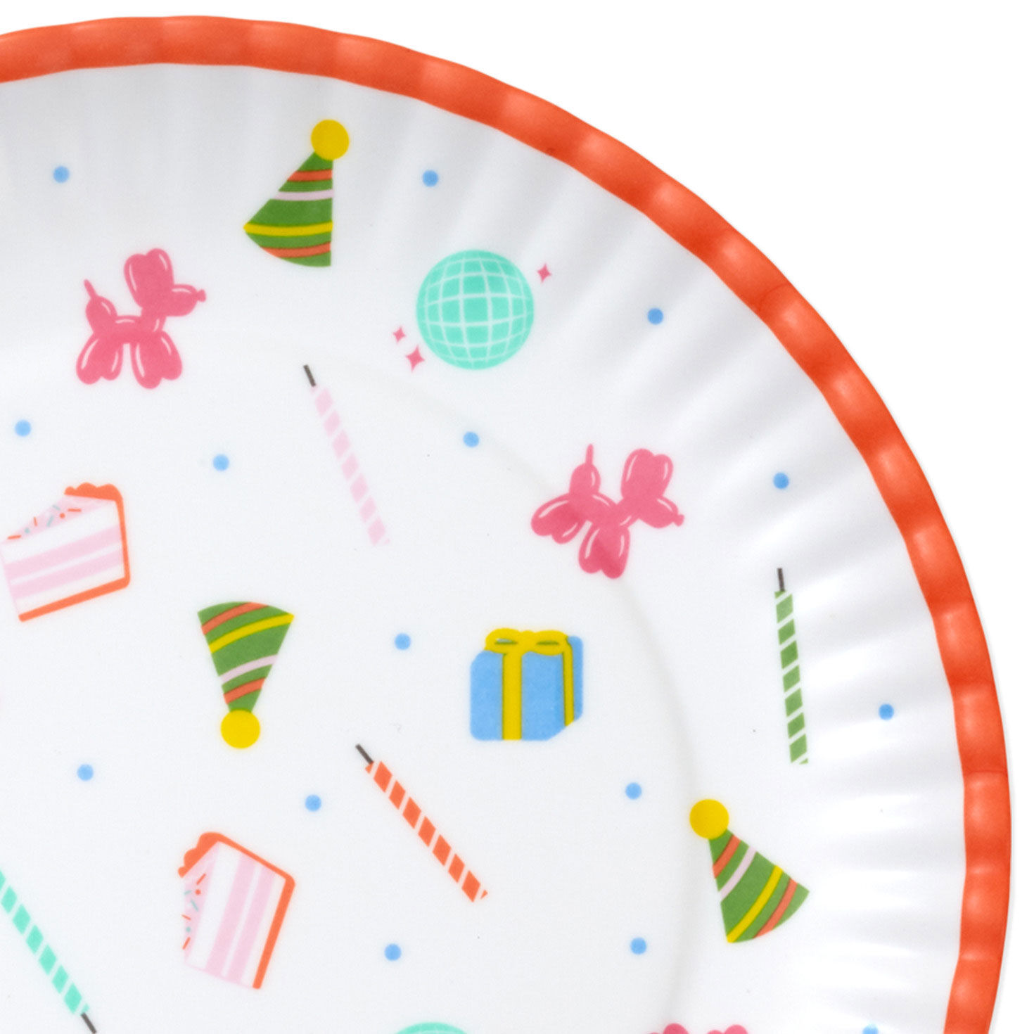 Birthday Celebration Icons Melamine Dessert Plates, Set of 4 ...