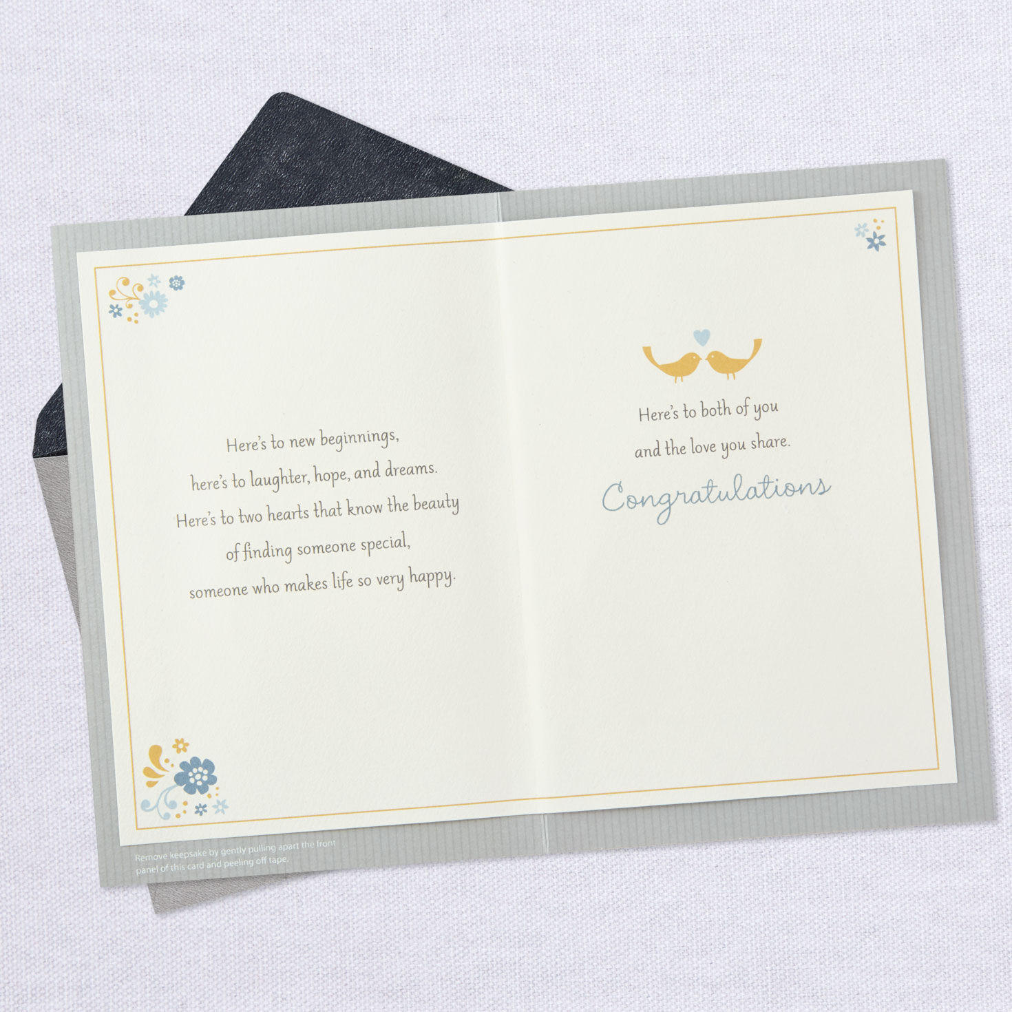 New Beginnings Wedding Card With Heart Decoration - Greeting Cards ...