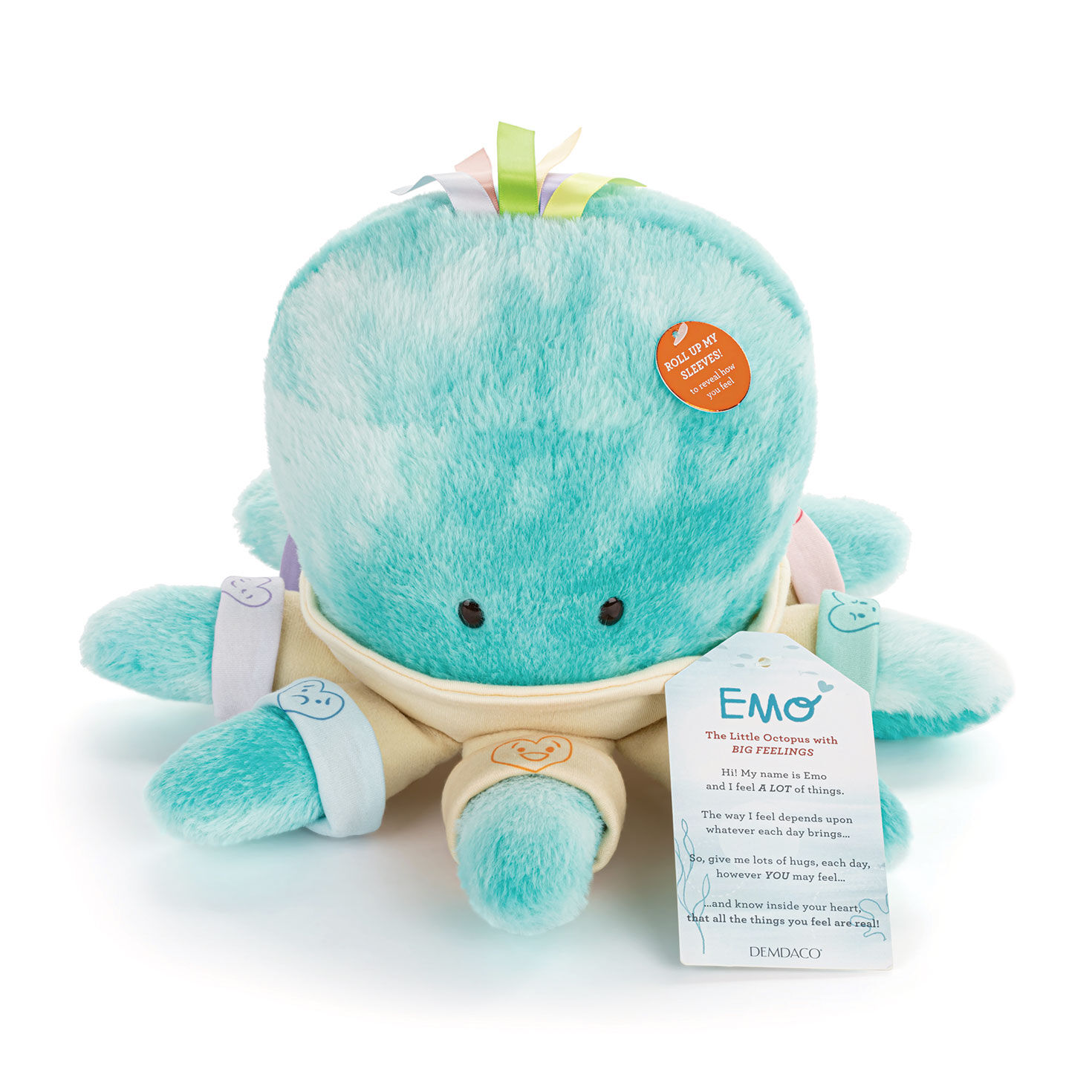 Demdaco Emo the Emotional Octopus Stuffed Animal, 7" - Classic Stuffed ...