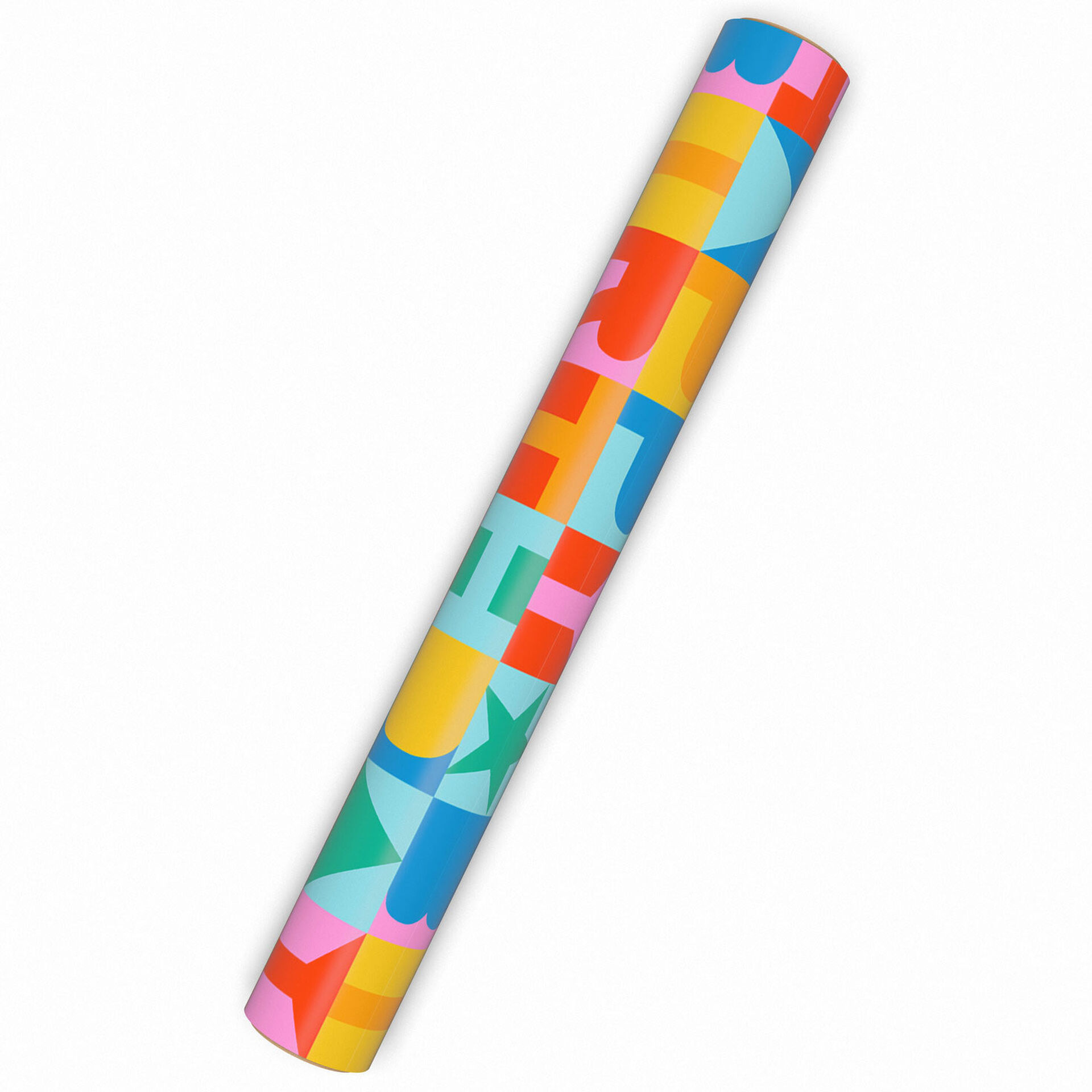 Colorful Block Lettering Birthday Wrapping Paper Mini Roll, 38.8 sq. ft ...