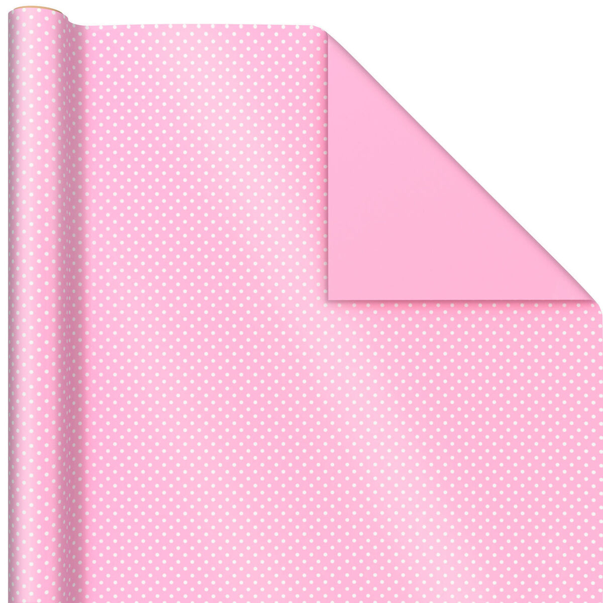 Pink/Mini Dots Reversible Wrapping Paper Roll, 20 sq. ft. - Wrapping ...