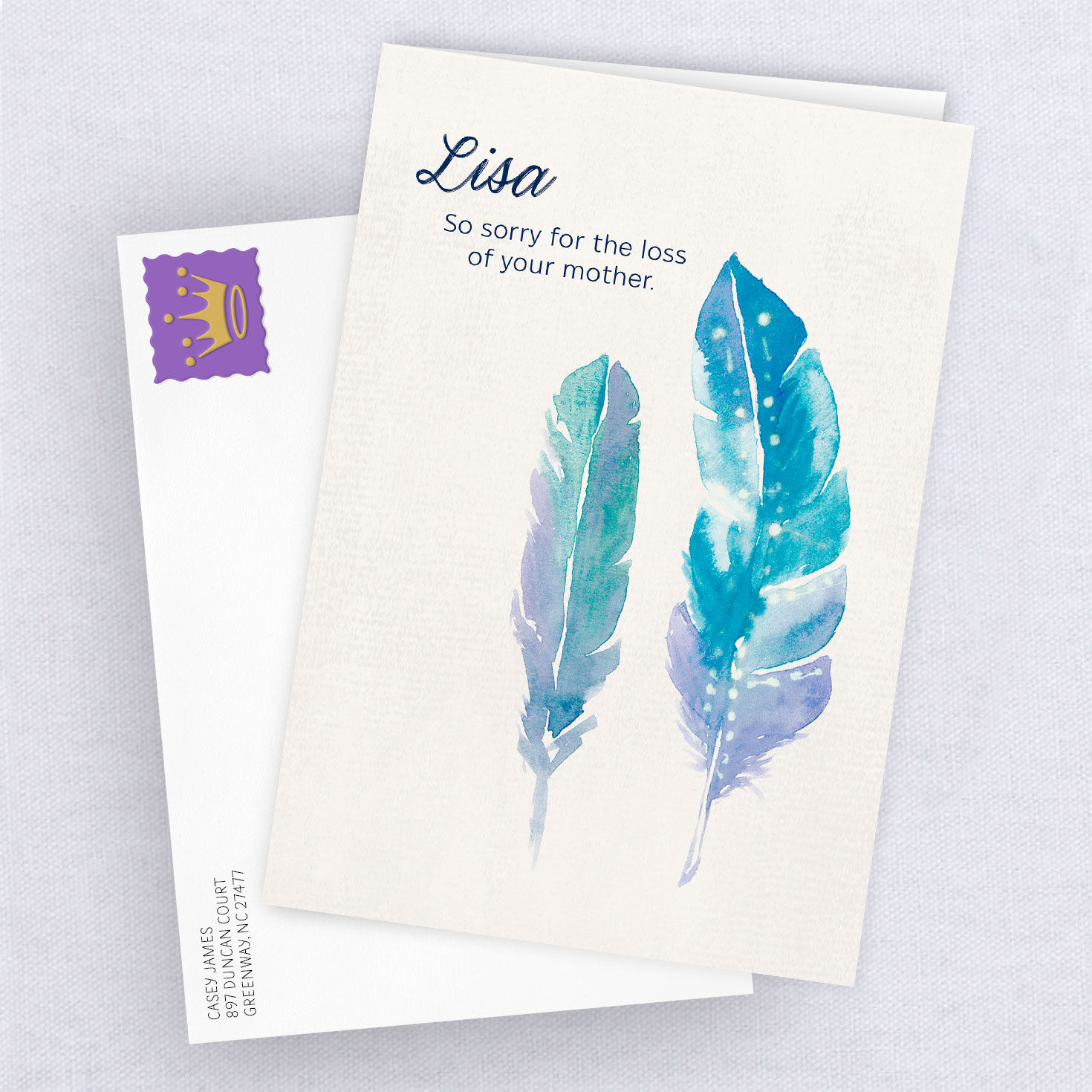 Personalized Watercolor Feathers Card - Greeting Cards | Hallmark