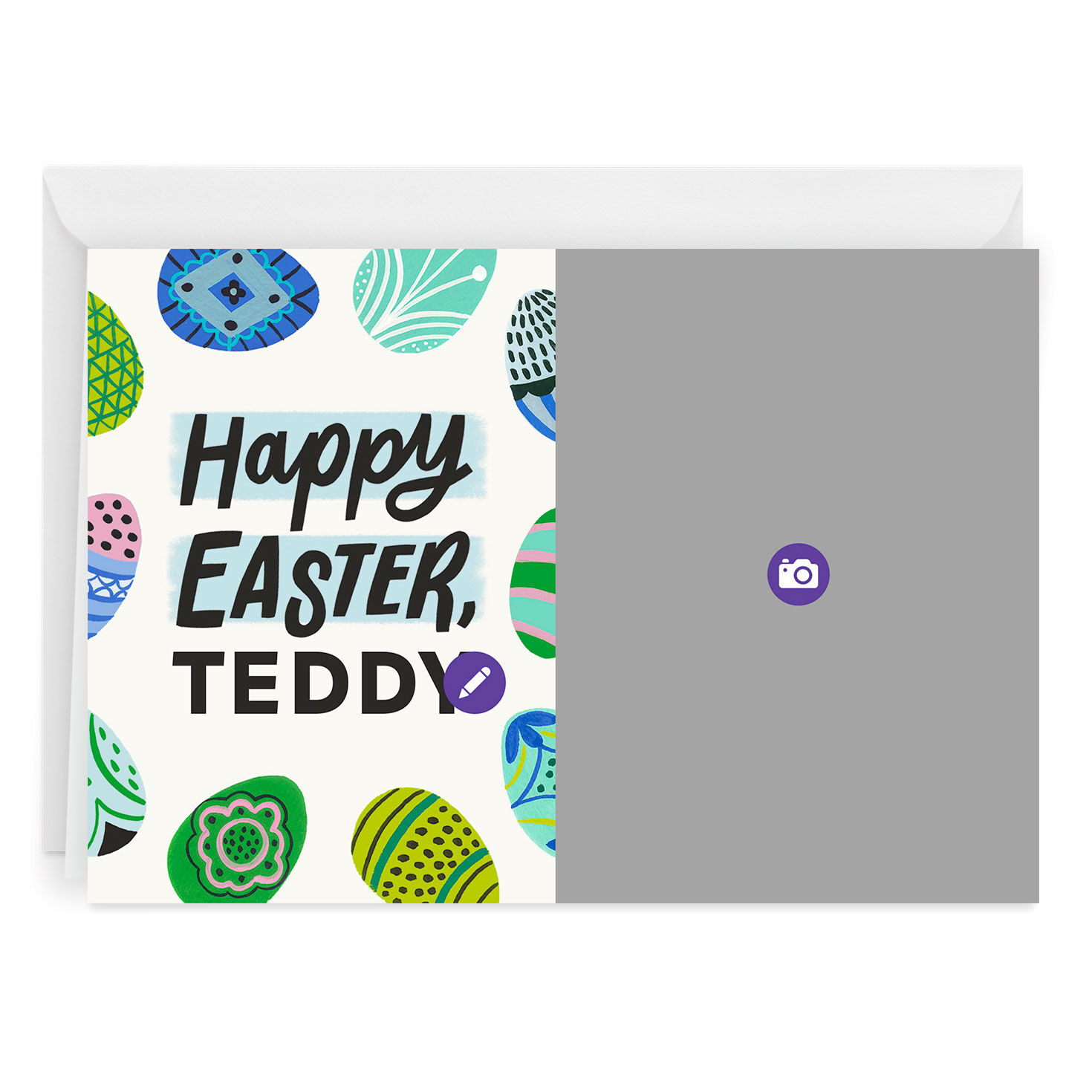 Personalized Colorful Eggs Happy Easter Photo Card - Greeting Cards ...