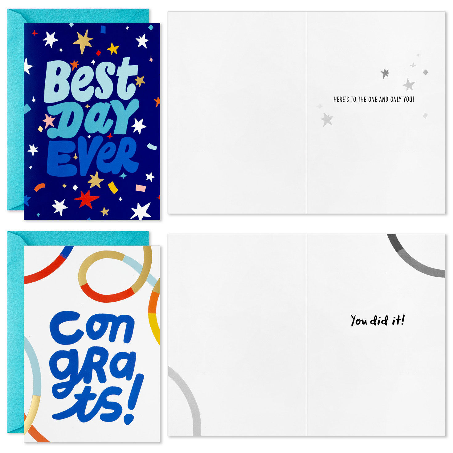 Playful Lettering Assorted Congratulations Cards, Pack of 16 - Boxed ...