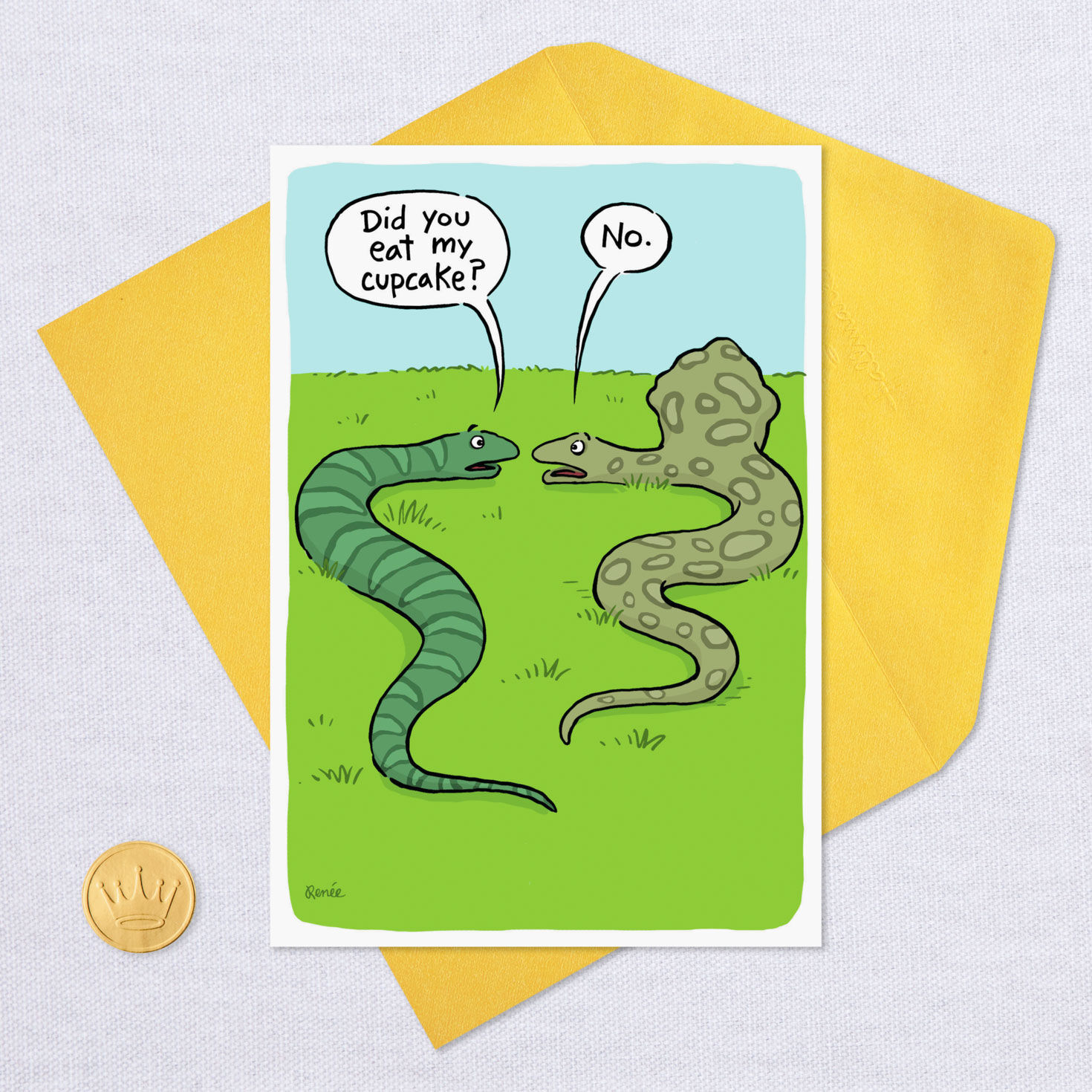 Two Snakes and a Cupcake Funny Birthday Card - Greeting Cards | Hallmark