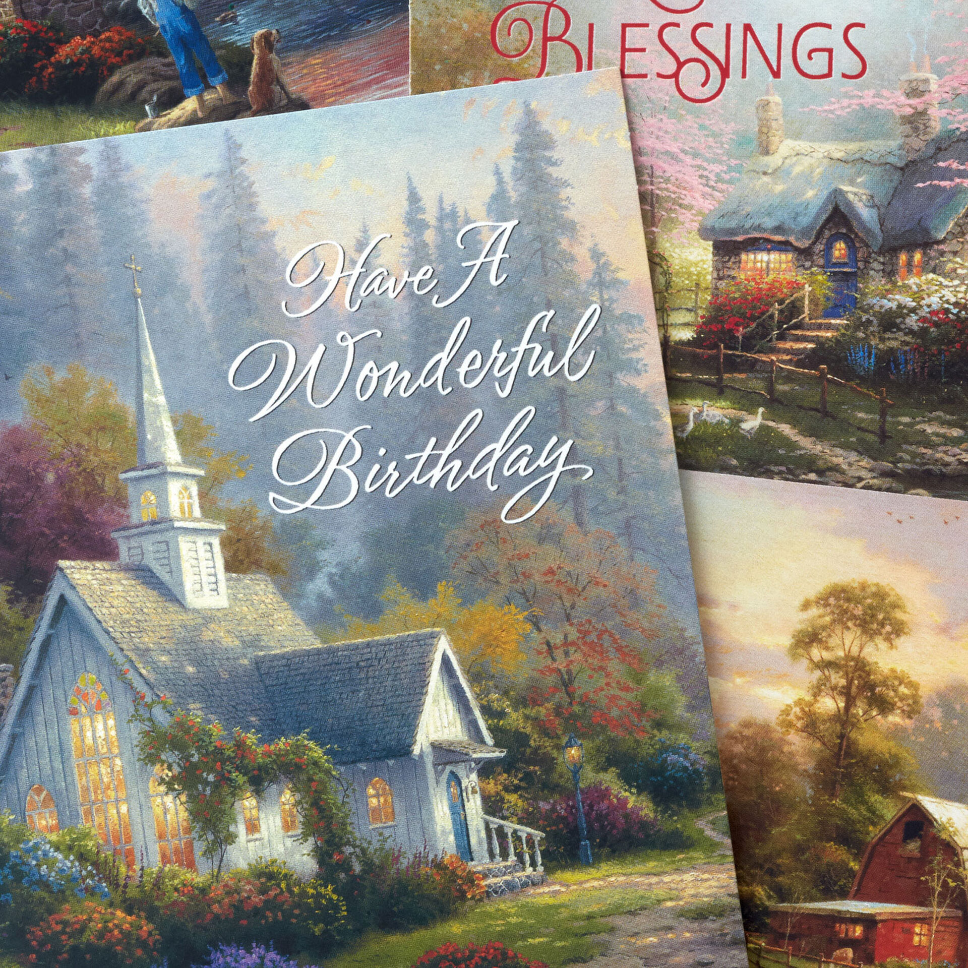 Thomas Kinkade Peaceful Blessings Religious Boxed Birthday Cards