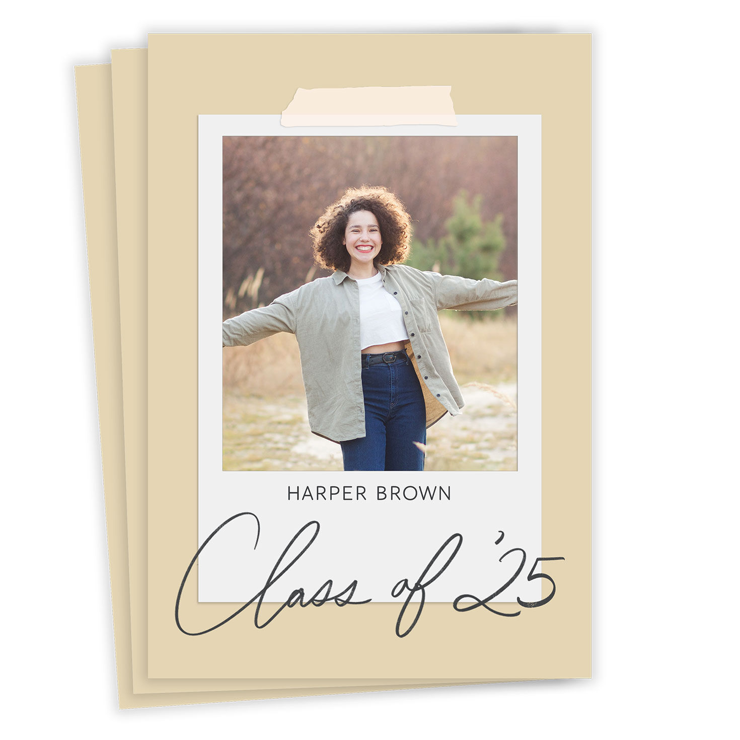 White Frame Class of '25 Graduation Announcement - Announcements | Hallmark